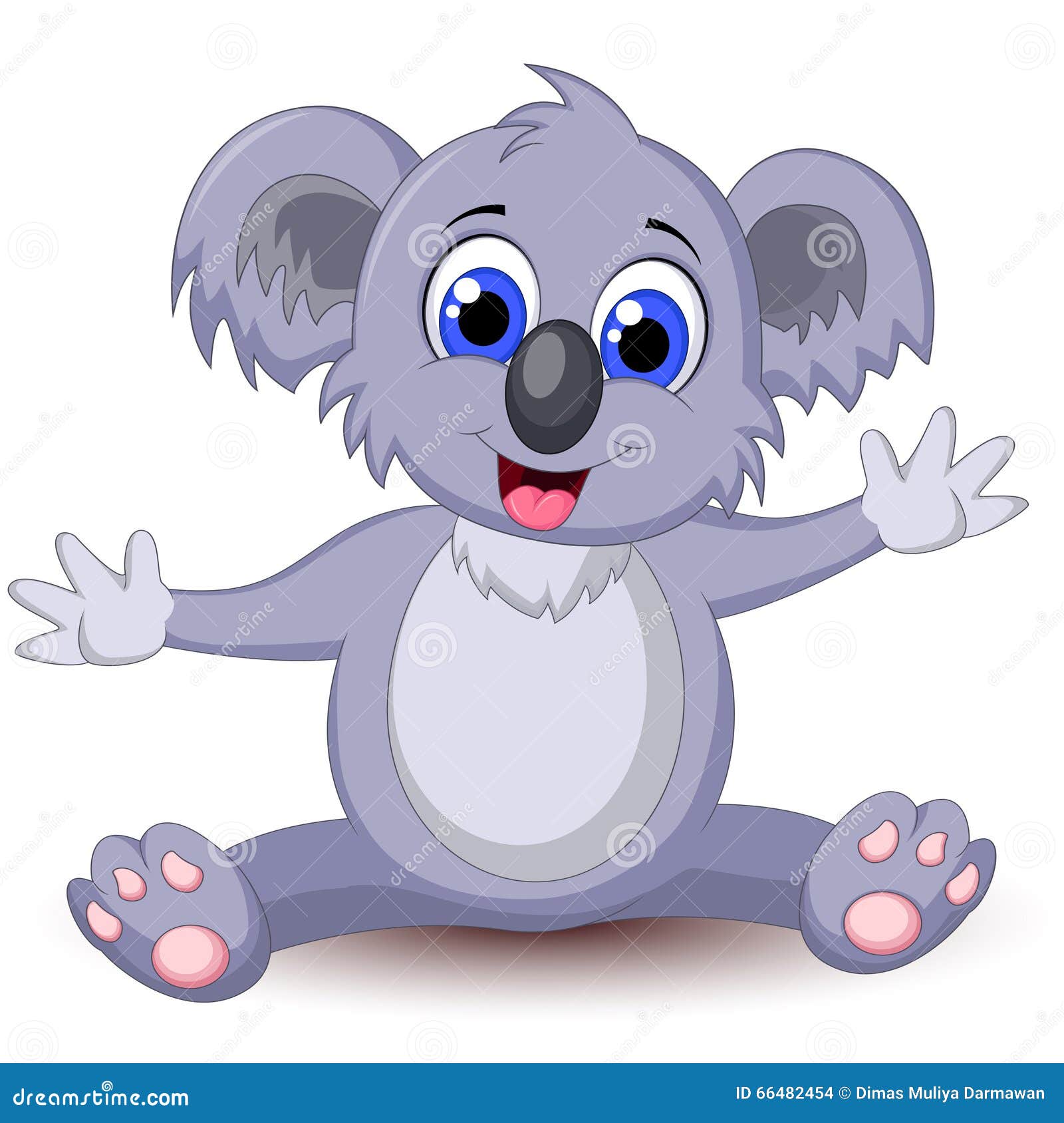 Funny koala cartoon stock illustration. Illustration of painting - 66482454