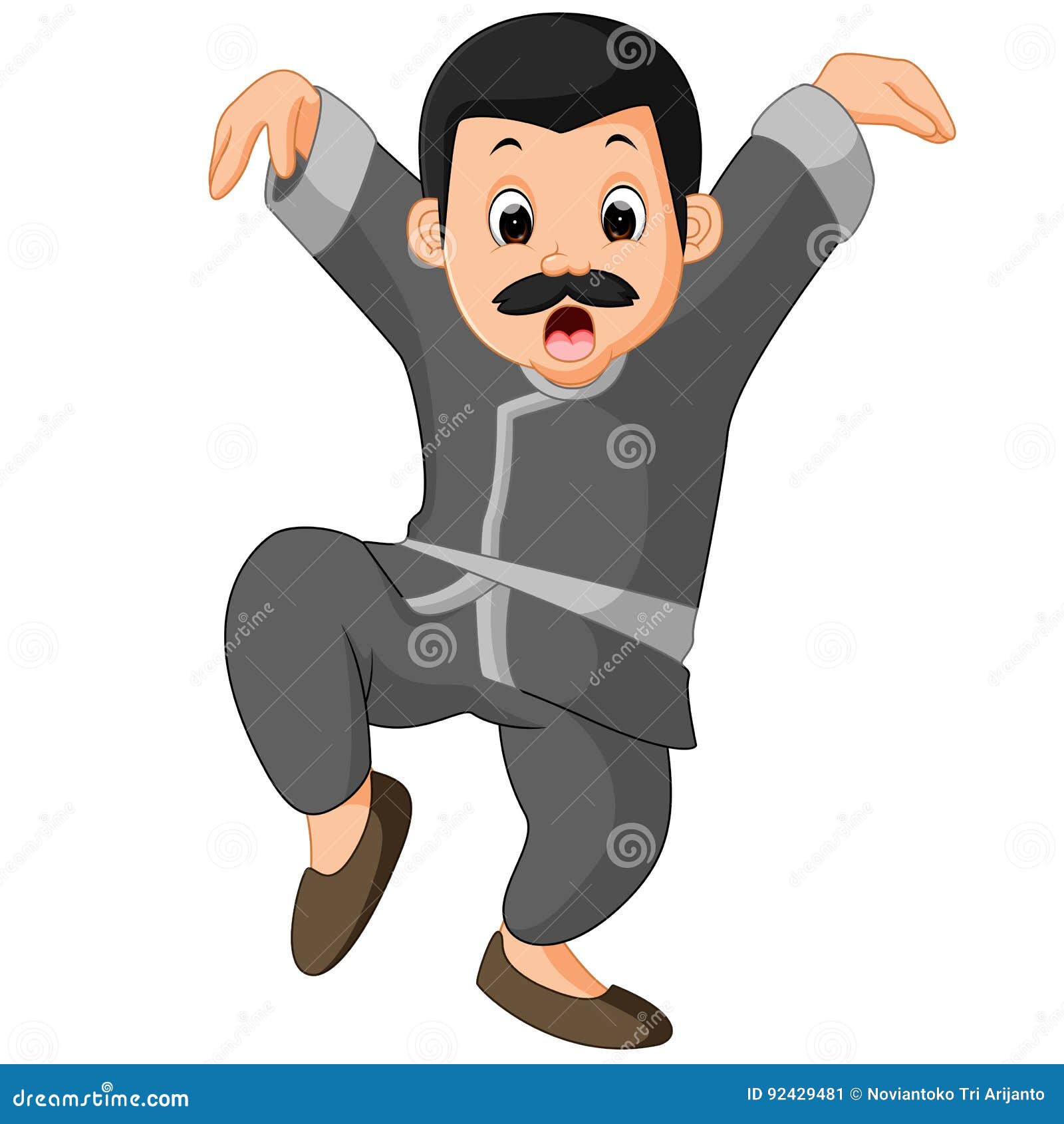 Kung Fu Cartoon Colored Clipart Illustration | CartoonDealer.com #258122791