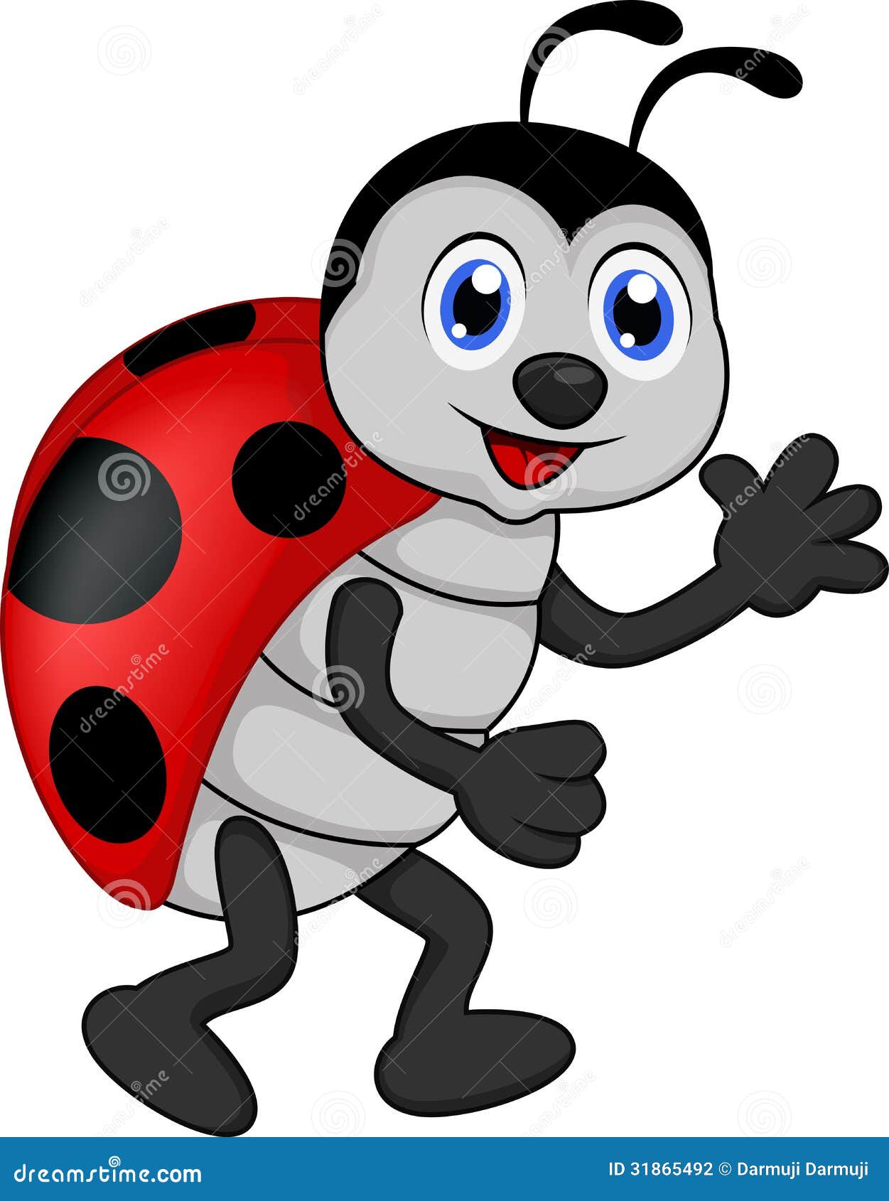 Funny lady bug cartoon stock vector. Illustration of cheerful - 31865492