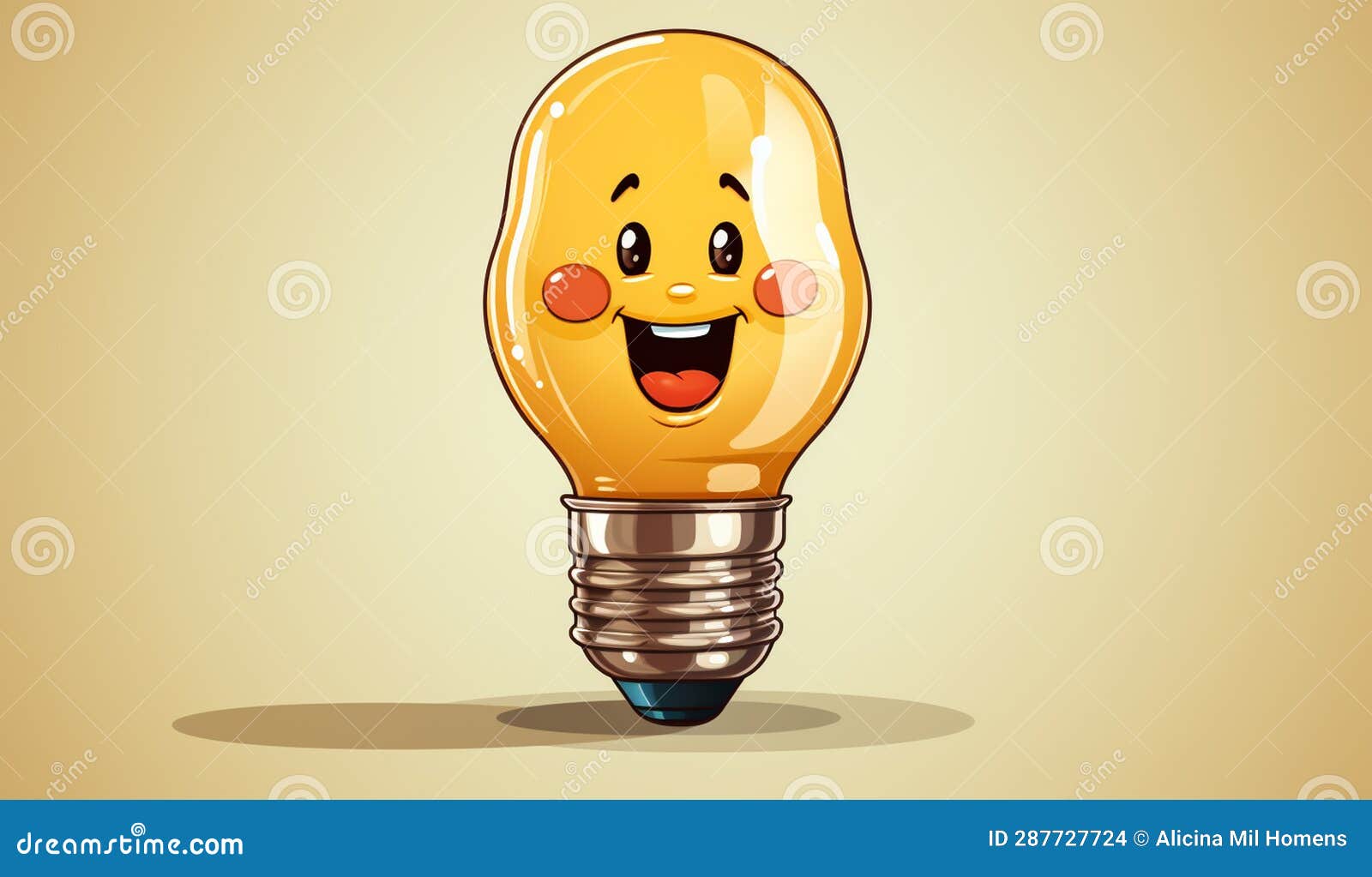 Funny Lamp with Smiling Face. AI Generated Stock Illustration ...