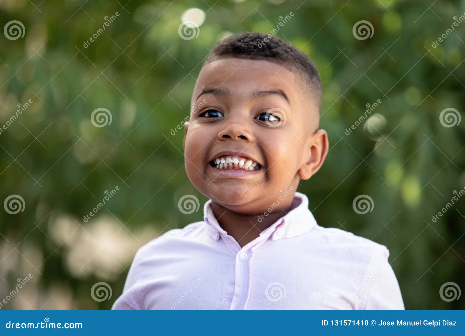 Adorable Latin Child in the Garden Stock Photo - Image of garden ...