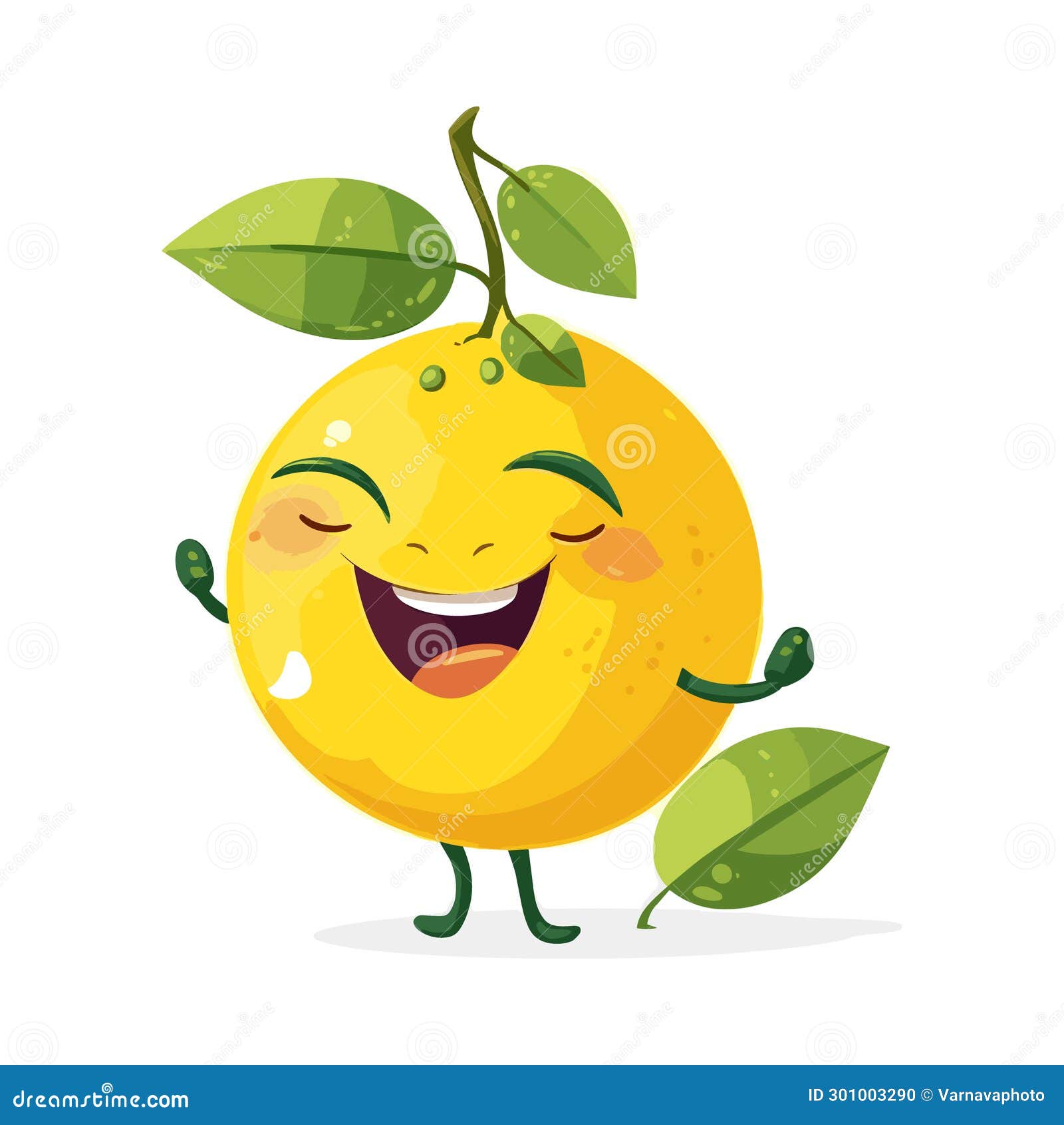 Funny Lemon Cartoon Character Isolated. Vector Illustration Stock ...