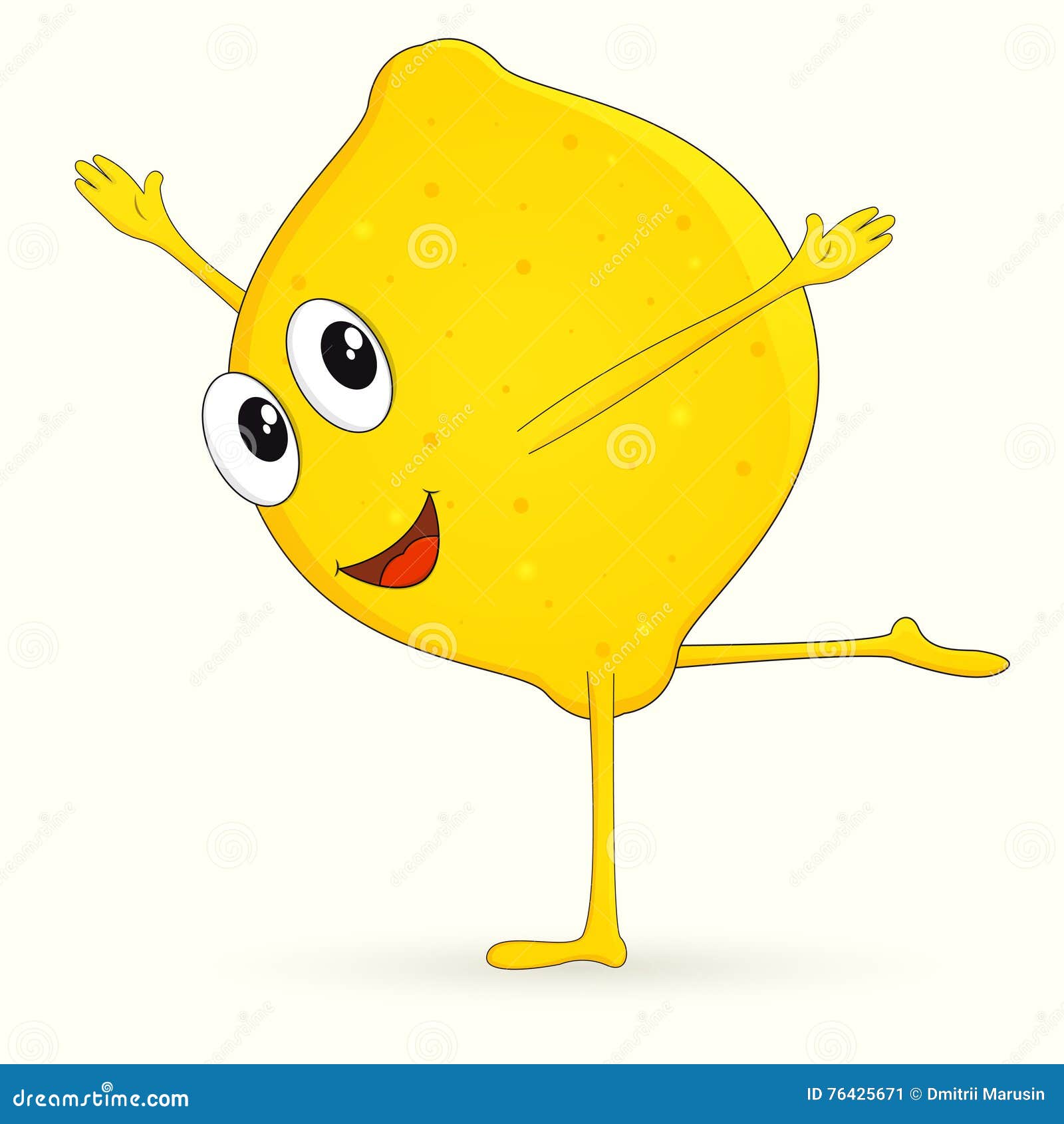 Lemon Vector. Funny Cheerful Drawing, Kids, Cartoon Lemon. Element ...