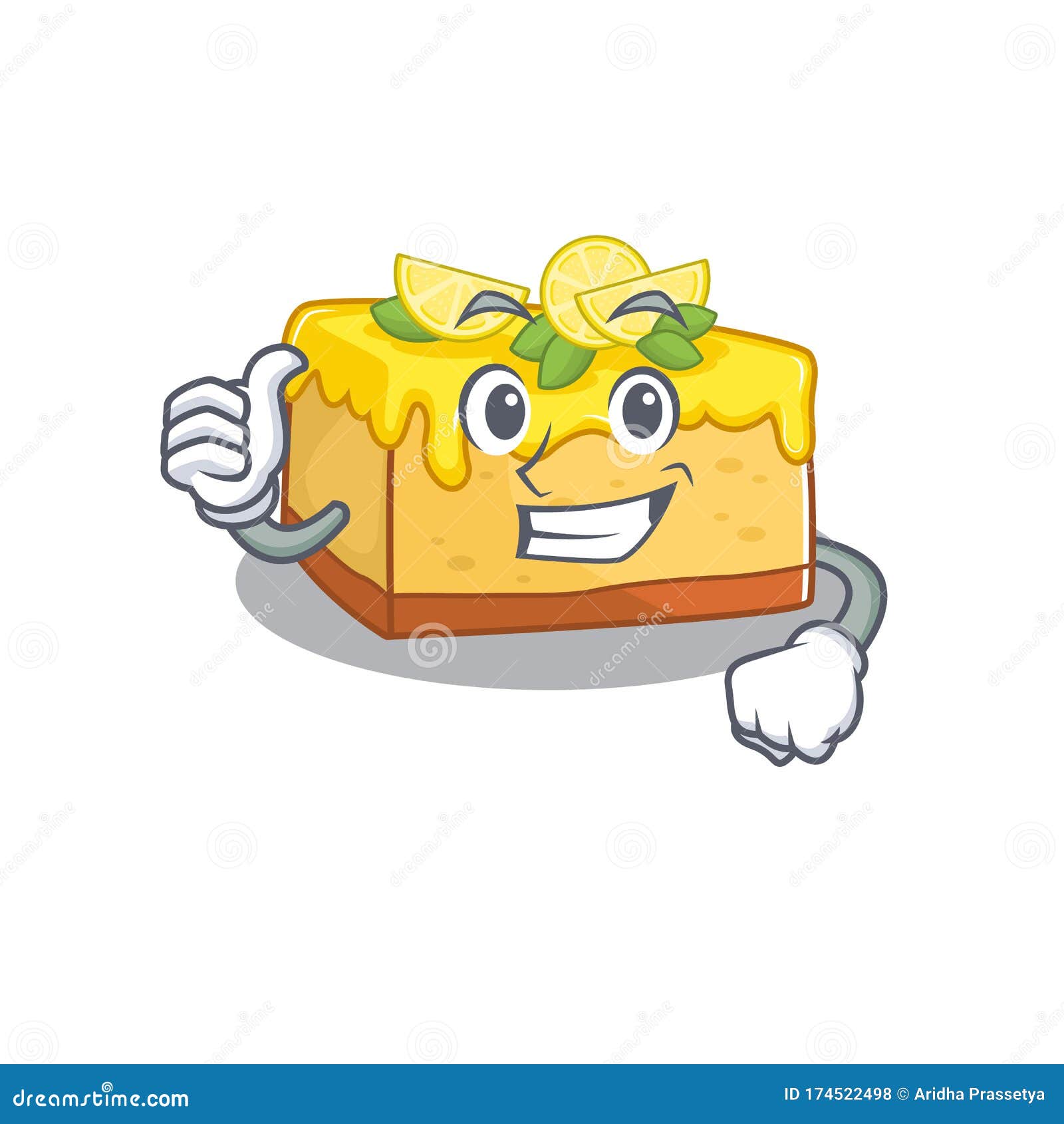 Funny Lemon Cheesecake Making Thumbs Up Gesture Stock Vector ...