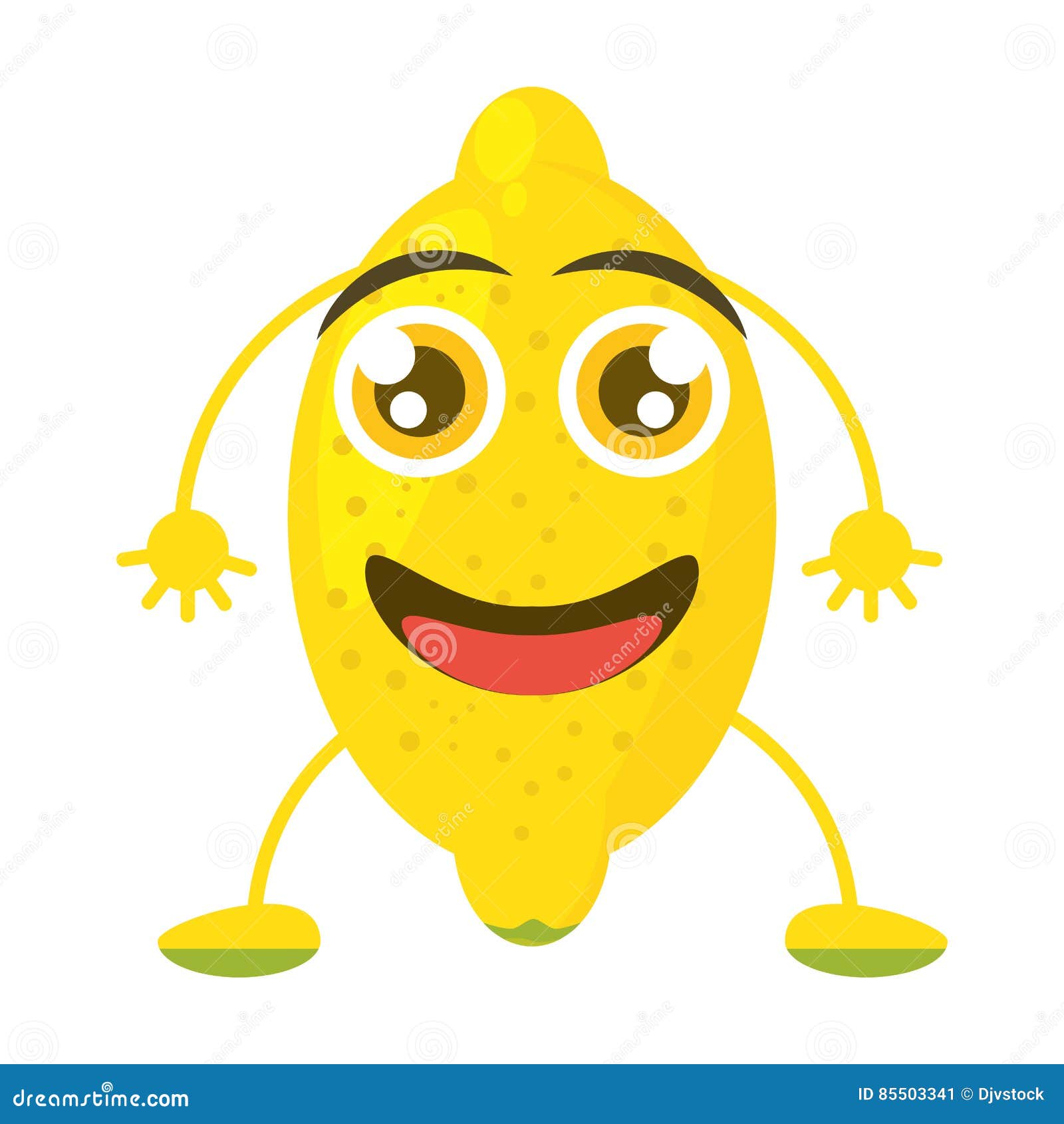 Funny Lemon Smiling Greeting Stock Illustration - Illustration of ...