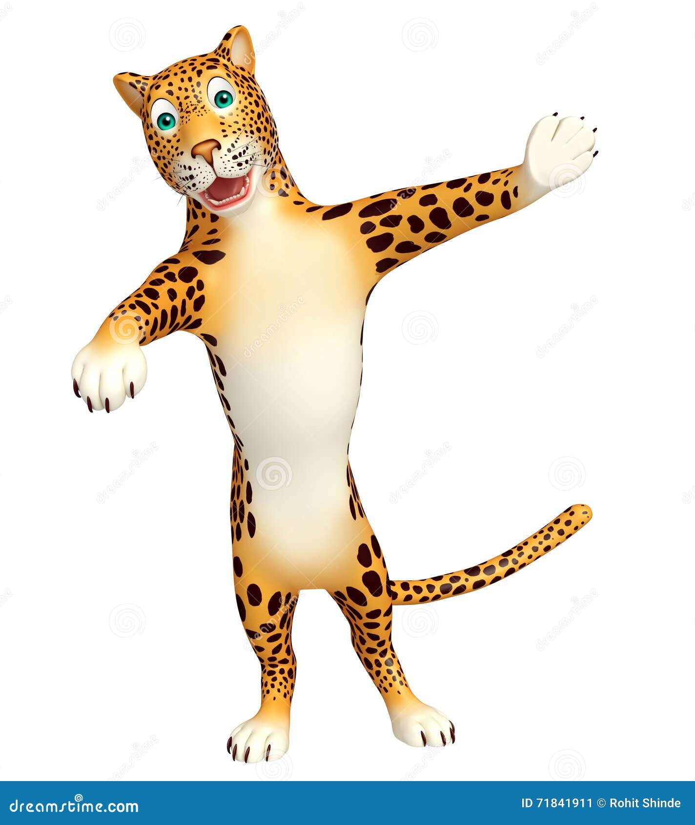 Funny Leopard Cartoon Character Stock Illustration - Illustration of ...