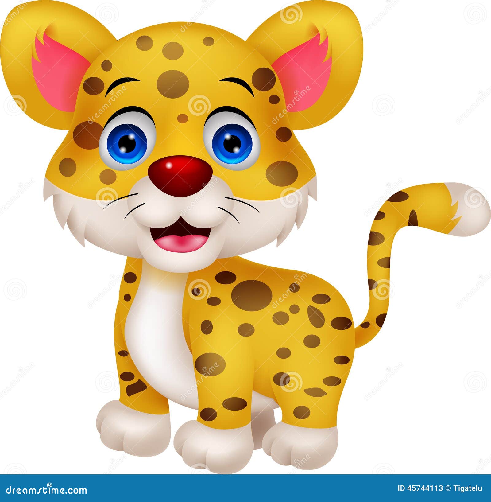 Funny leopard cartoon stock vector. Illustration of male - 45744113