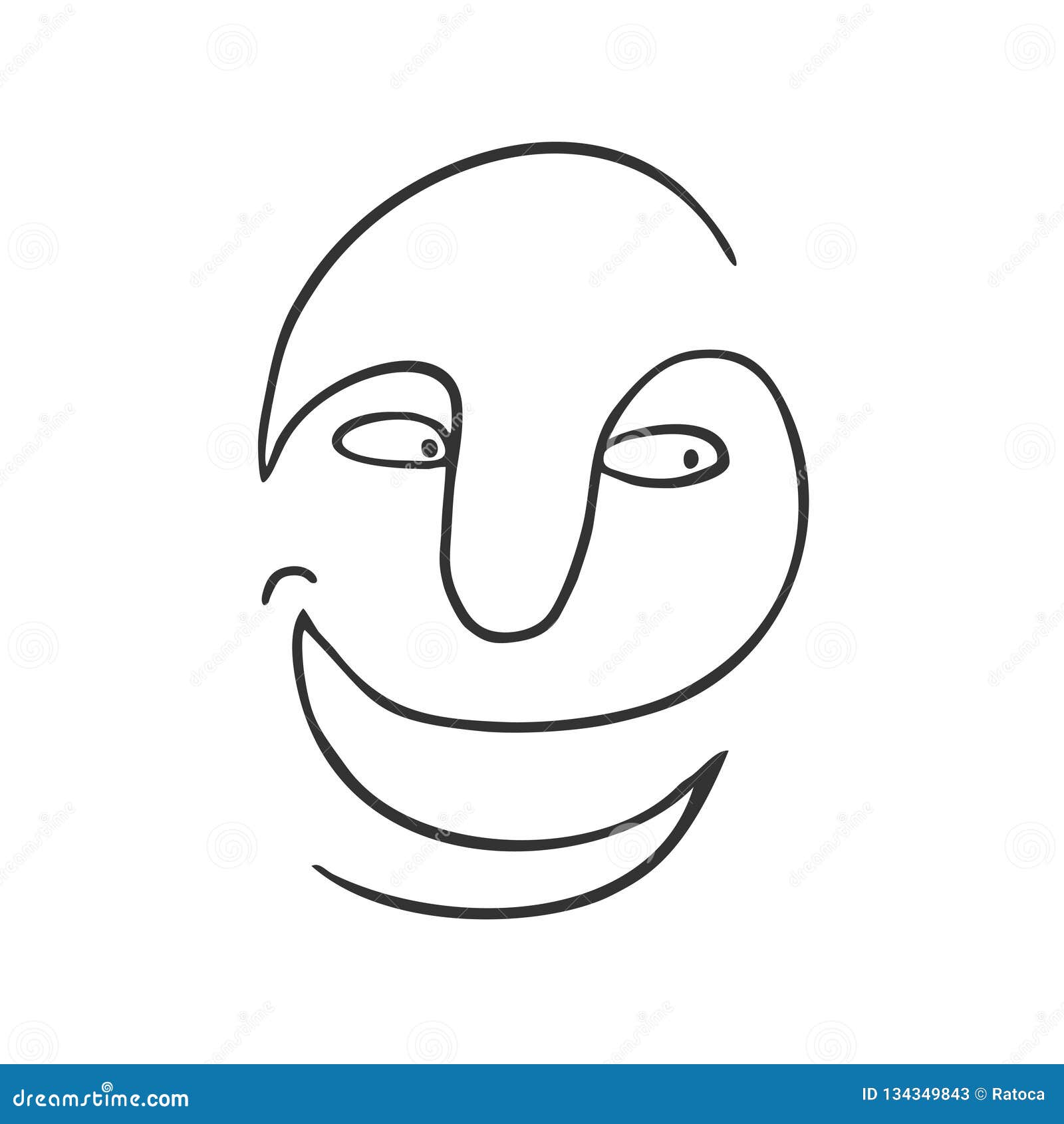 Funny lines art face draw stock vector. Illustration of expression ...