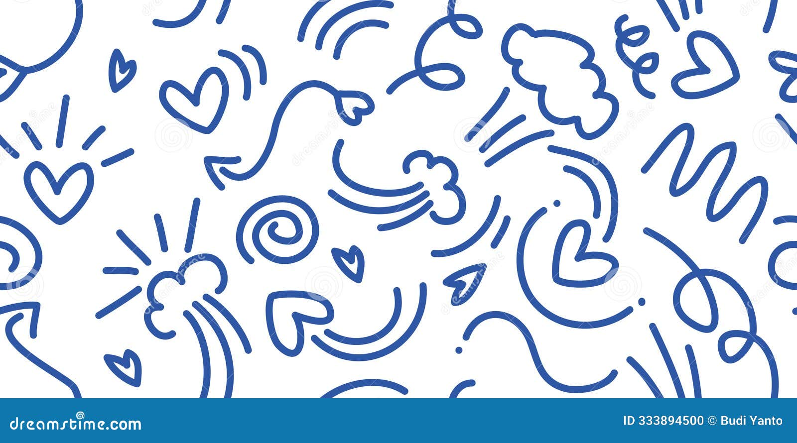 Funny Lines Doodle Seamless Pattern Background. Creative Minimalist ...