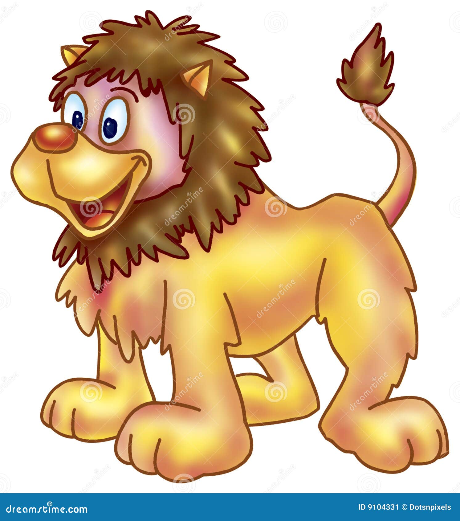 Funny lion stock illustration. Illustration of funny, animal - 9104331