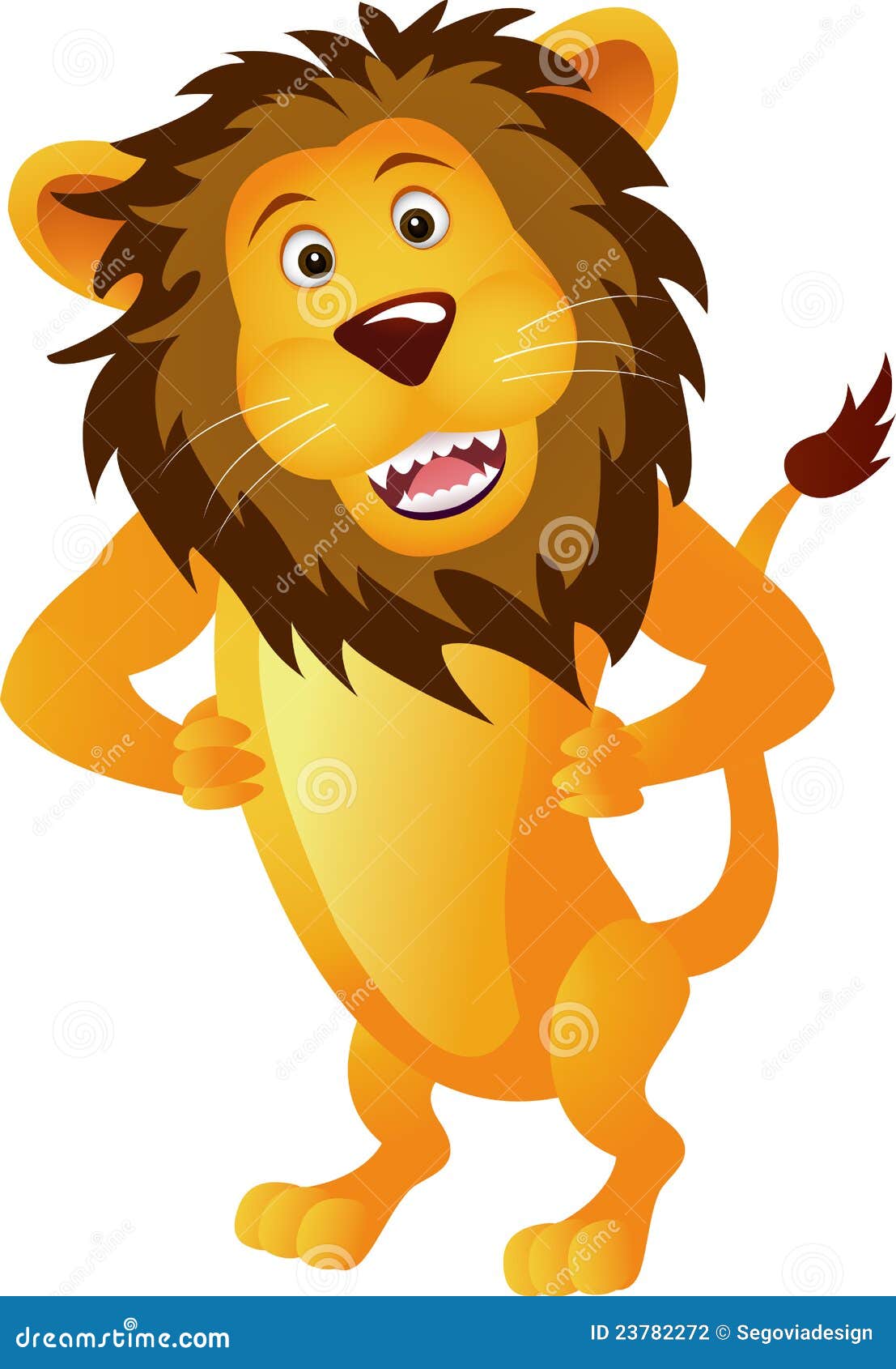 Funny lion cartoon stock vector. Illustration of smile - 23782272