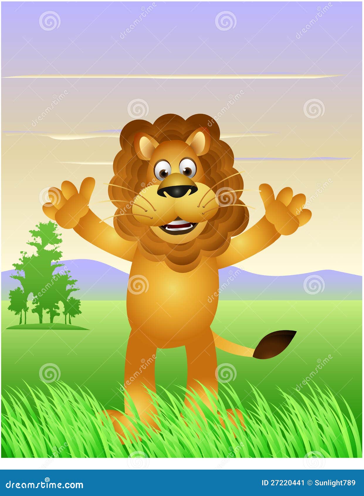 Funny lion cartoon stock illustration. Illustration of mammal - 27220441