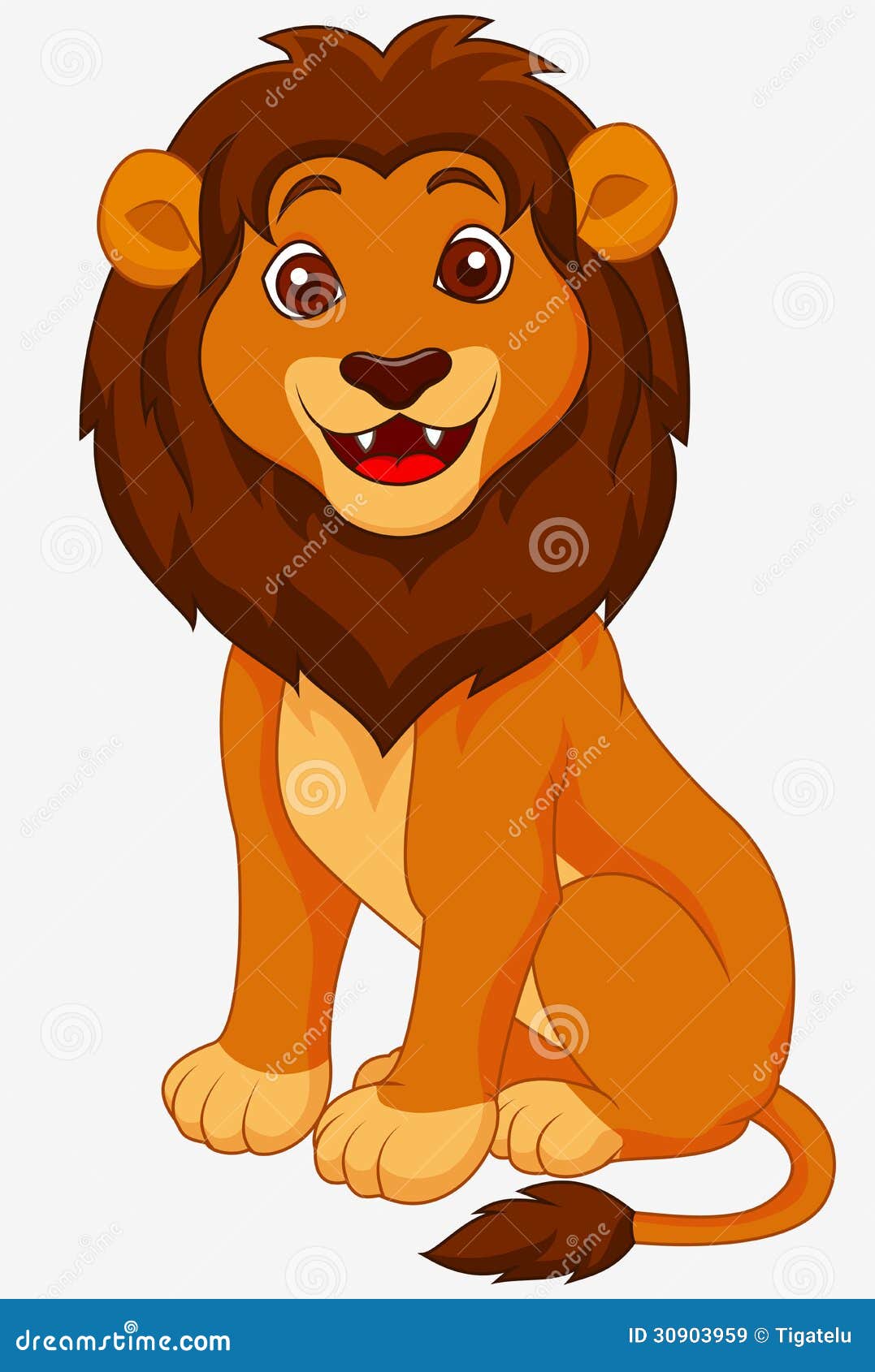 Funny lion cartoon stock vector. Illustration of cartoon - 30903959