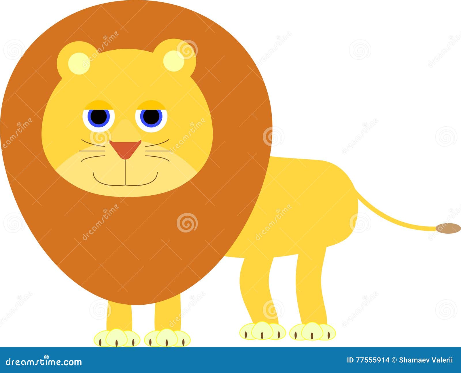 Funny lion stock vector. Illustration of cartoon, small - 77555914