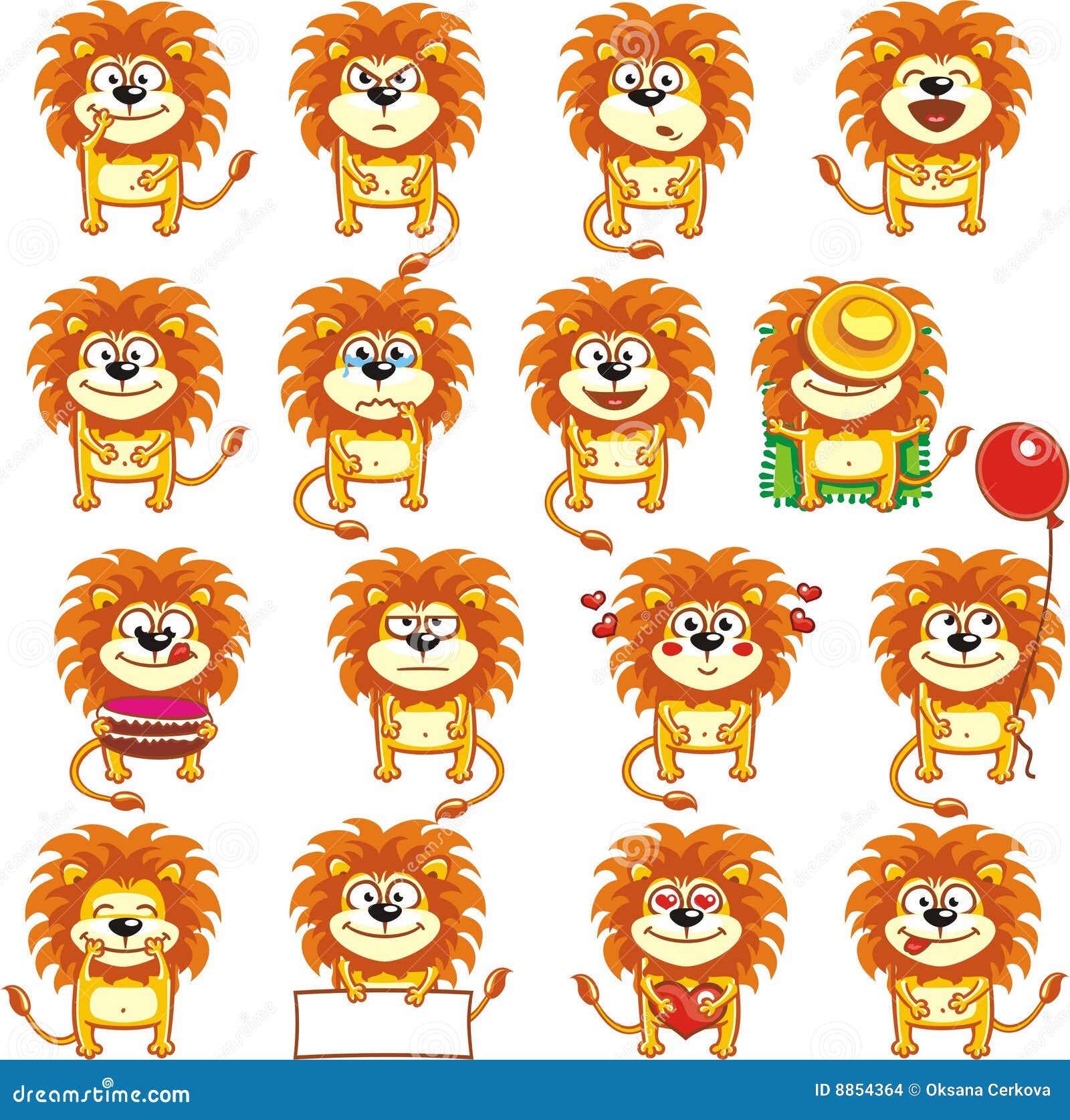 Funny lions (1) stock vector. Illustration of surprise - 8854364