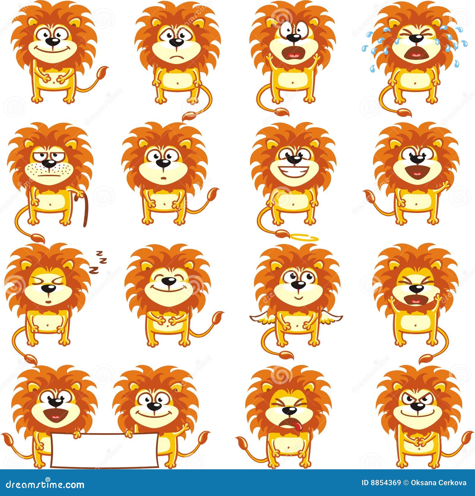 Funny lions (2) stock vector. Illustration of gift, love - 8854369