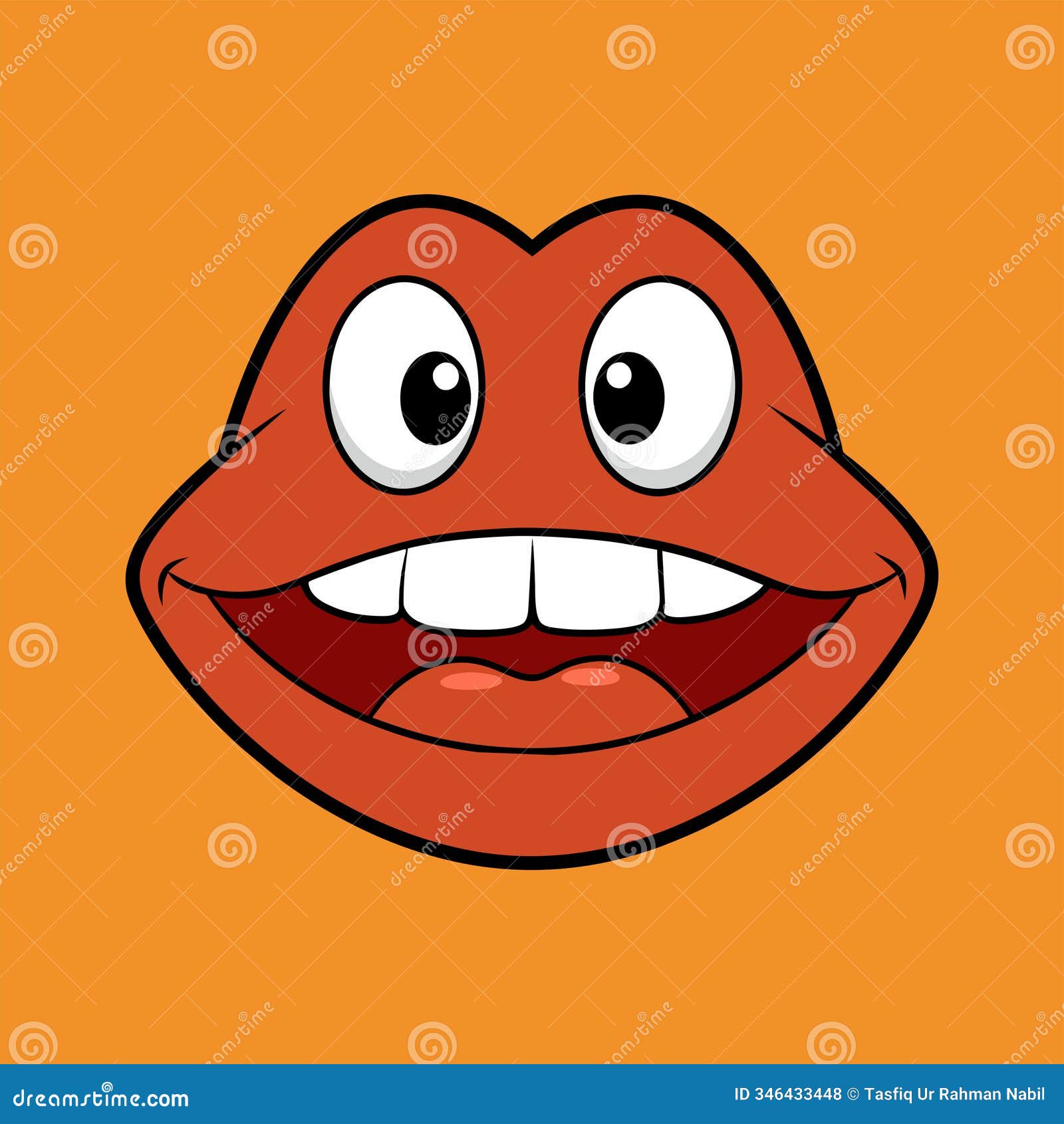 Funny Lips Cartoon Vector Illustration Stock Illustration ...