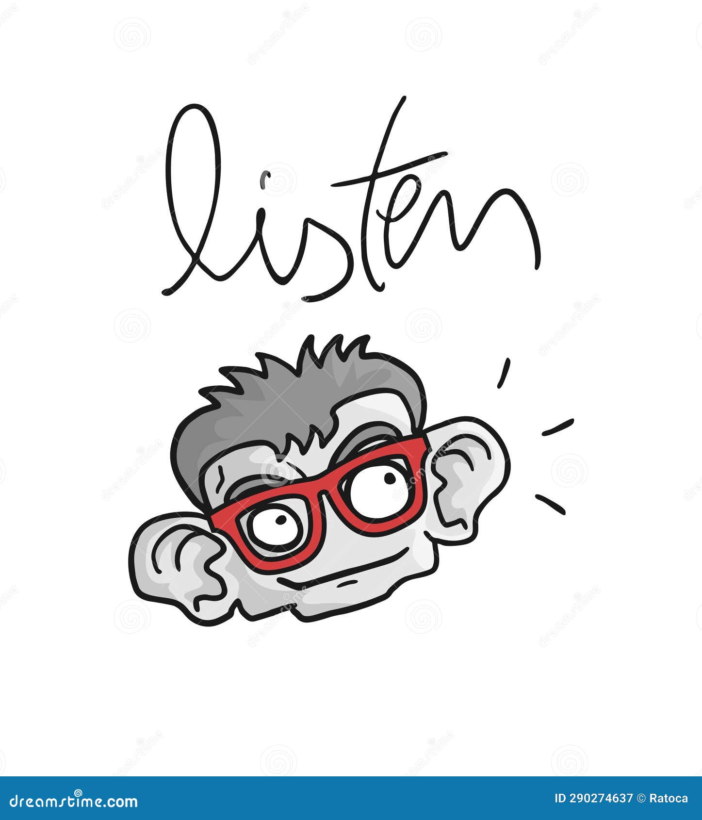 Funny listen message stock vector. Illustration of listen - 290274637