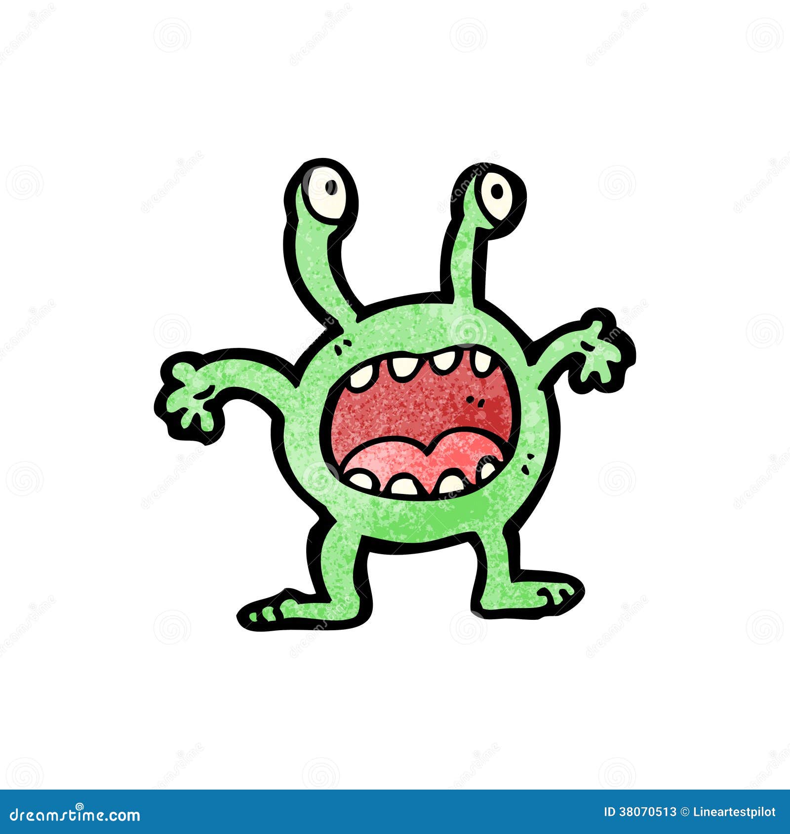 Funny little alien cartoon stock vector. Illustration of traditional ...