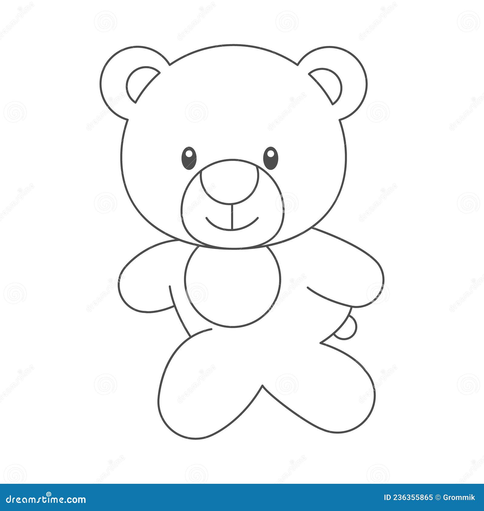 Funny Little Bear. an Empty Outline for Creative Design and Development ...