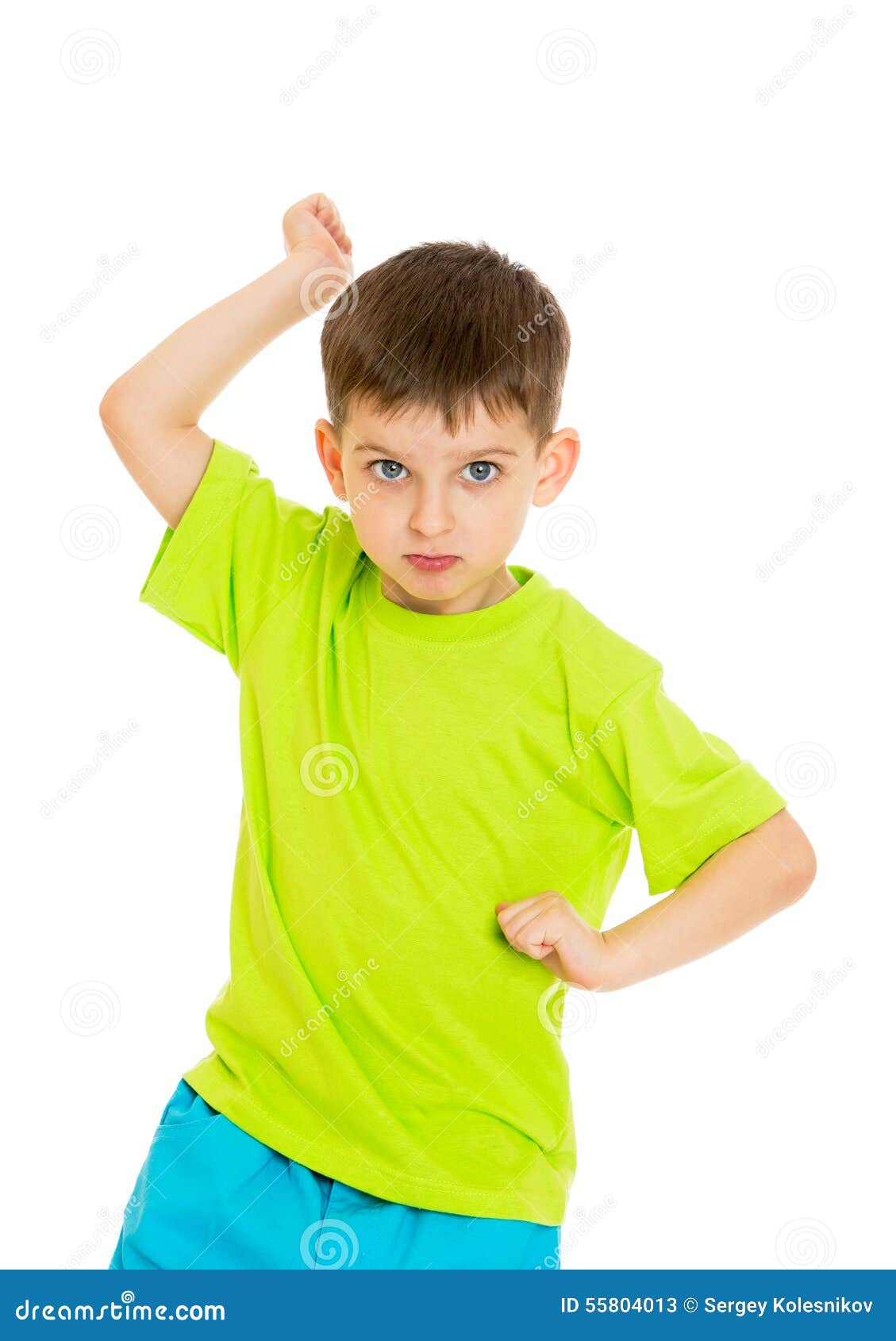 Funny Little Boy Throws Punches Stock Image - Image of expression ...