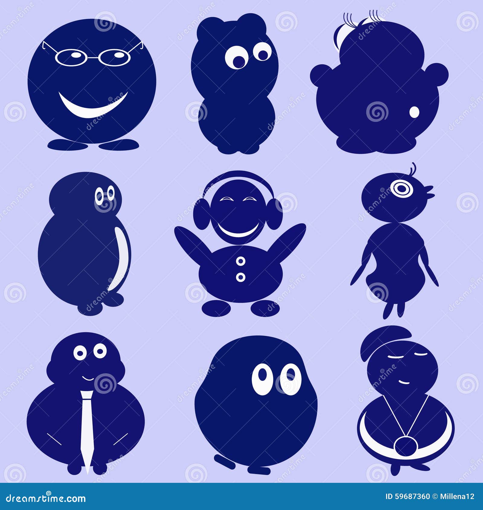 Funny Little Cartoon Characters Vector Illustration | CartoonDealer.com ...