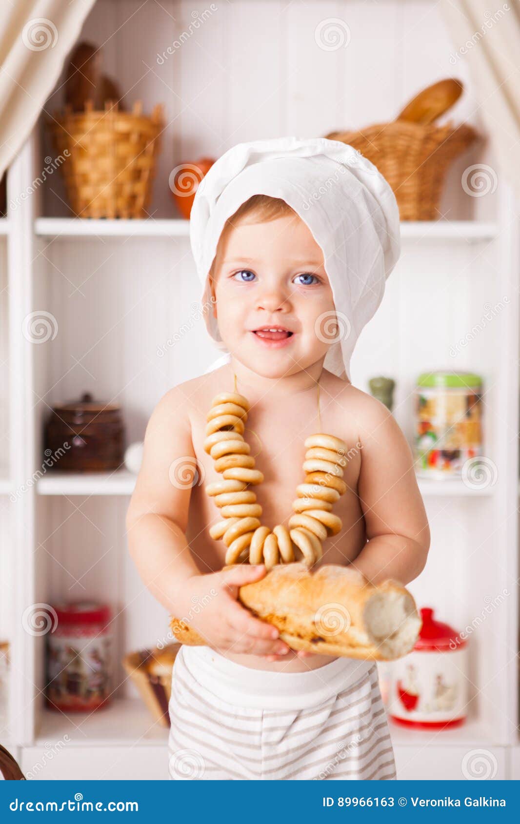 Funny little cook stock image. Image of baby, cheerful - 89966163