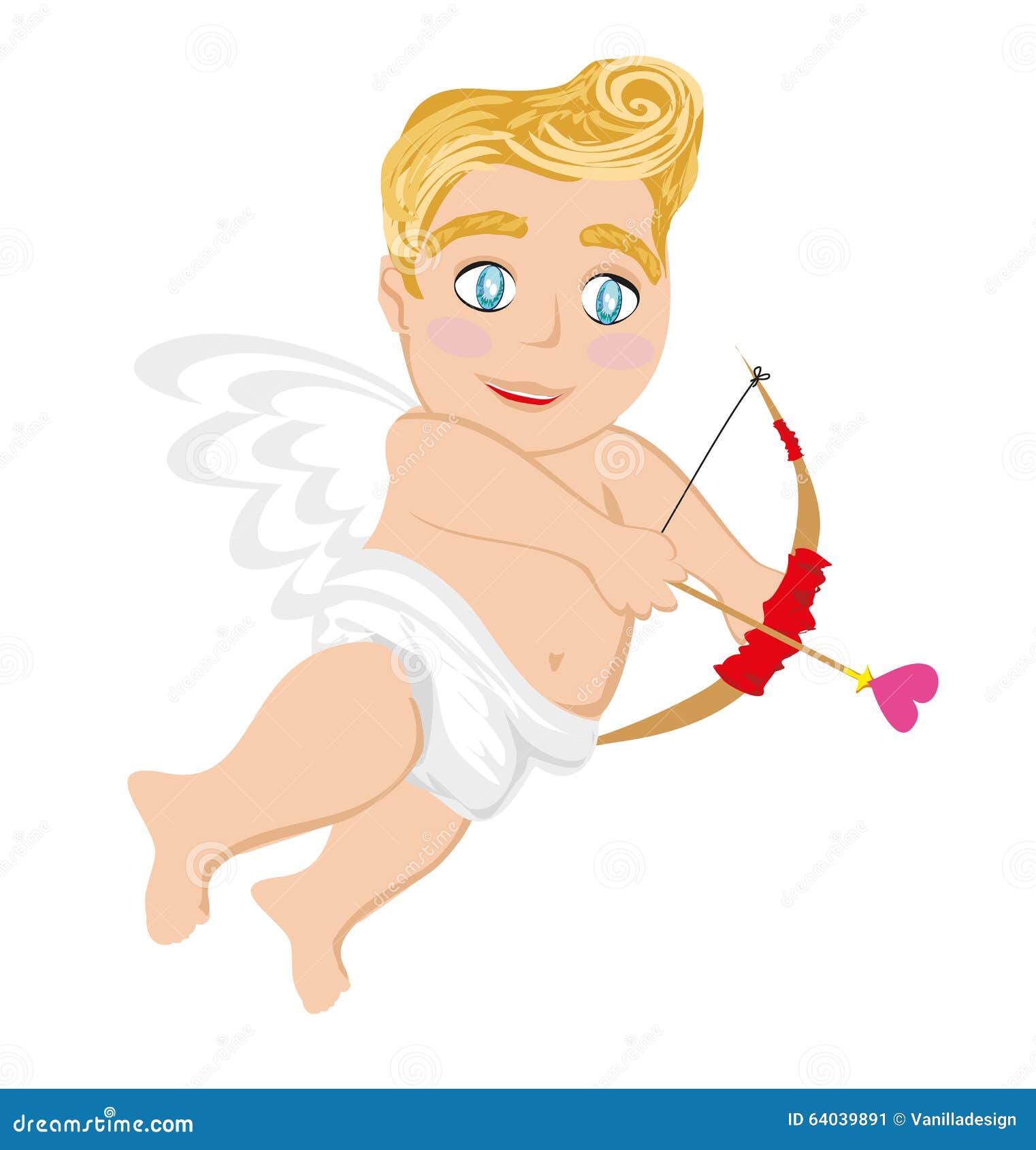Funny little cupid stock vector. Illustration of married - 64039891