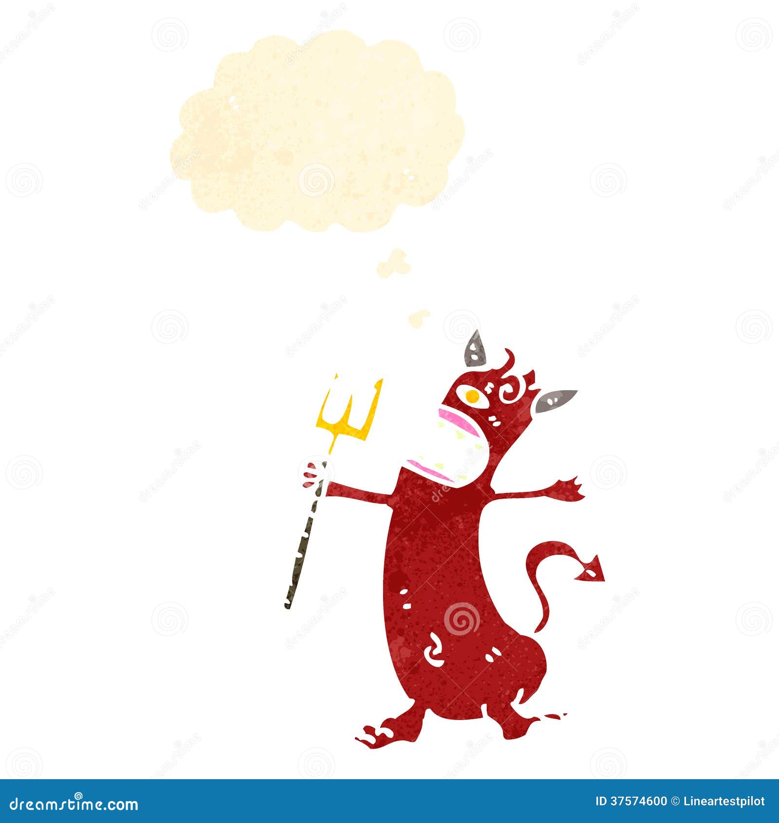 Funny little devil cartoon stock vector. Illustration of funny - 37574600