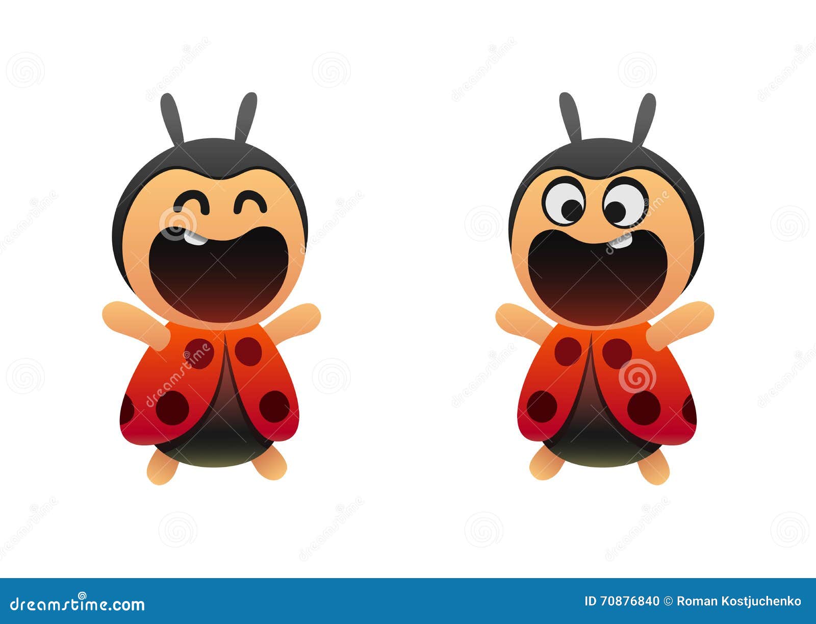 Funny Little Ladybug in Cartoon Style Stock Vector - Illustration of ...