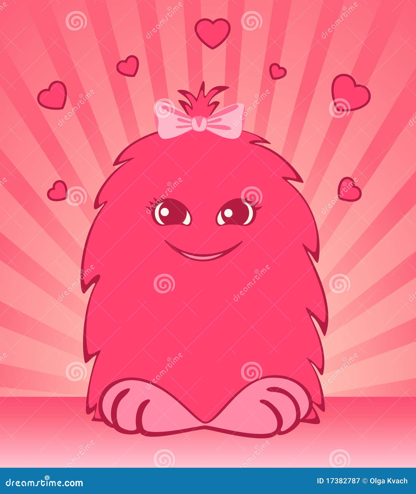 Funny Little Loving Monsters Stock Vector - Illustration of smiling ...