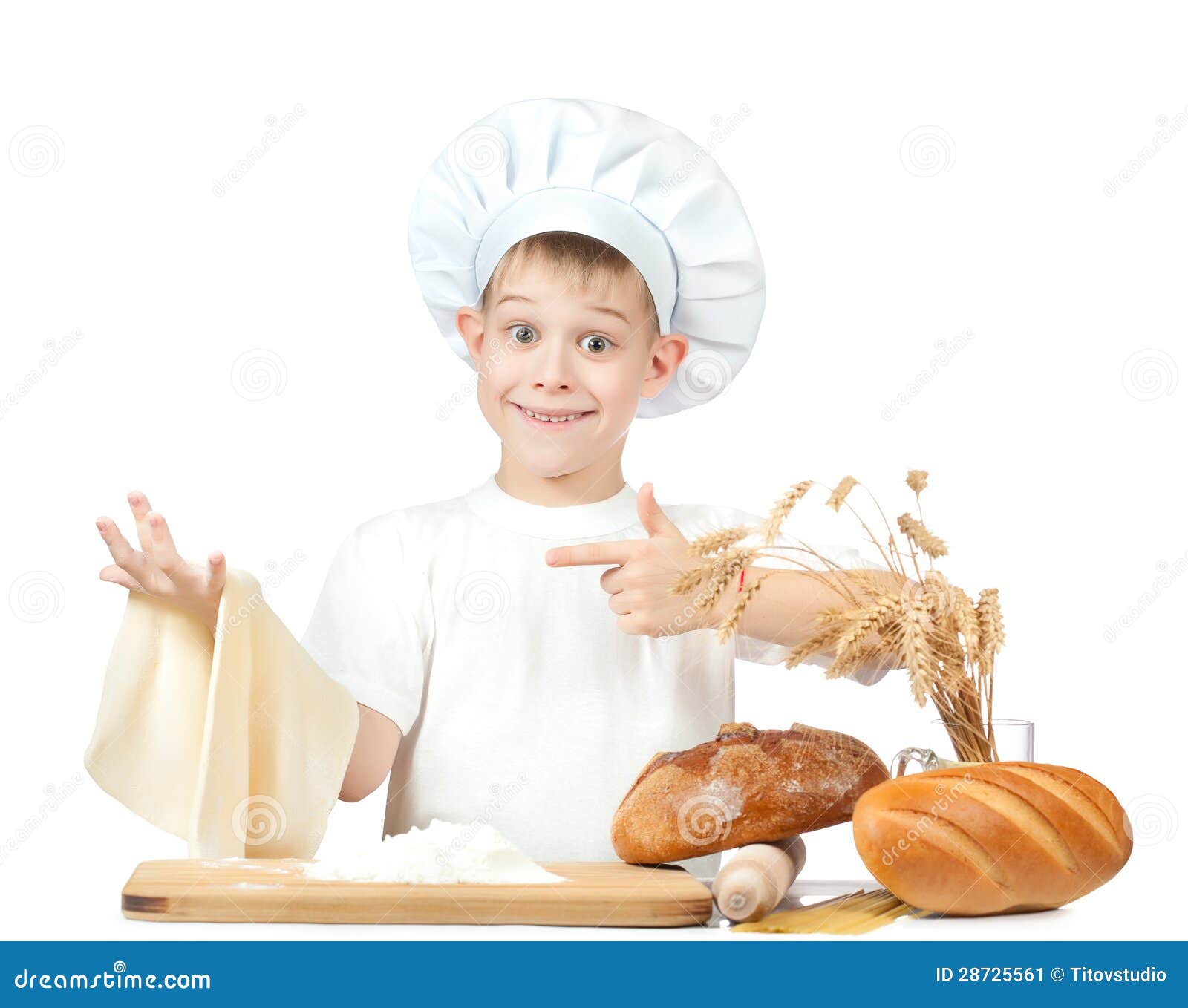Funny Little Master Chef is Kneading Dough Stock Image - Image of chef ...