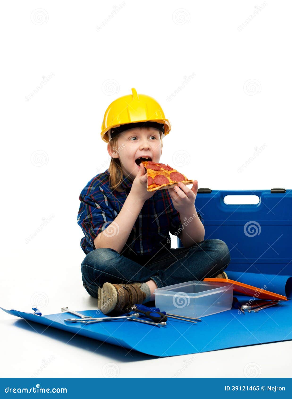 Funny little mechanic boy stock image. Image of food - 39121465