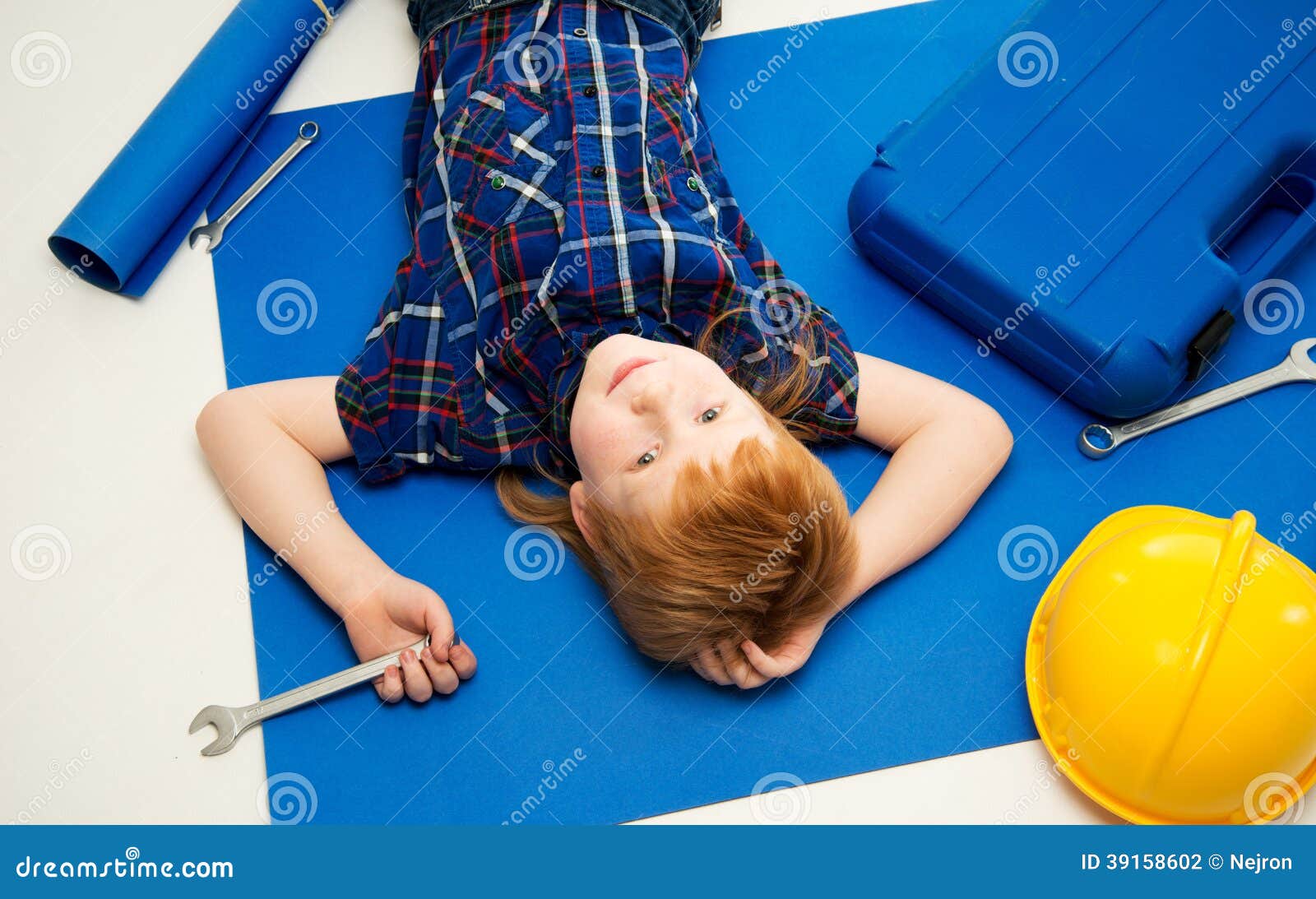Funny little mechanic boy stock photo. Image of childhood - 39158602