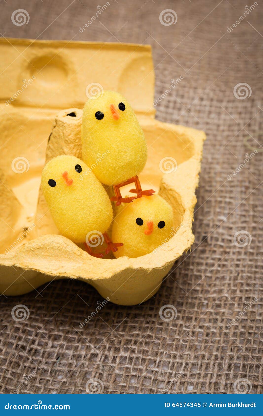 Funny Little Toy Chicken in Egg Box Stock Image - Image of comical ...