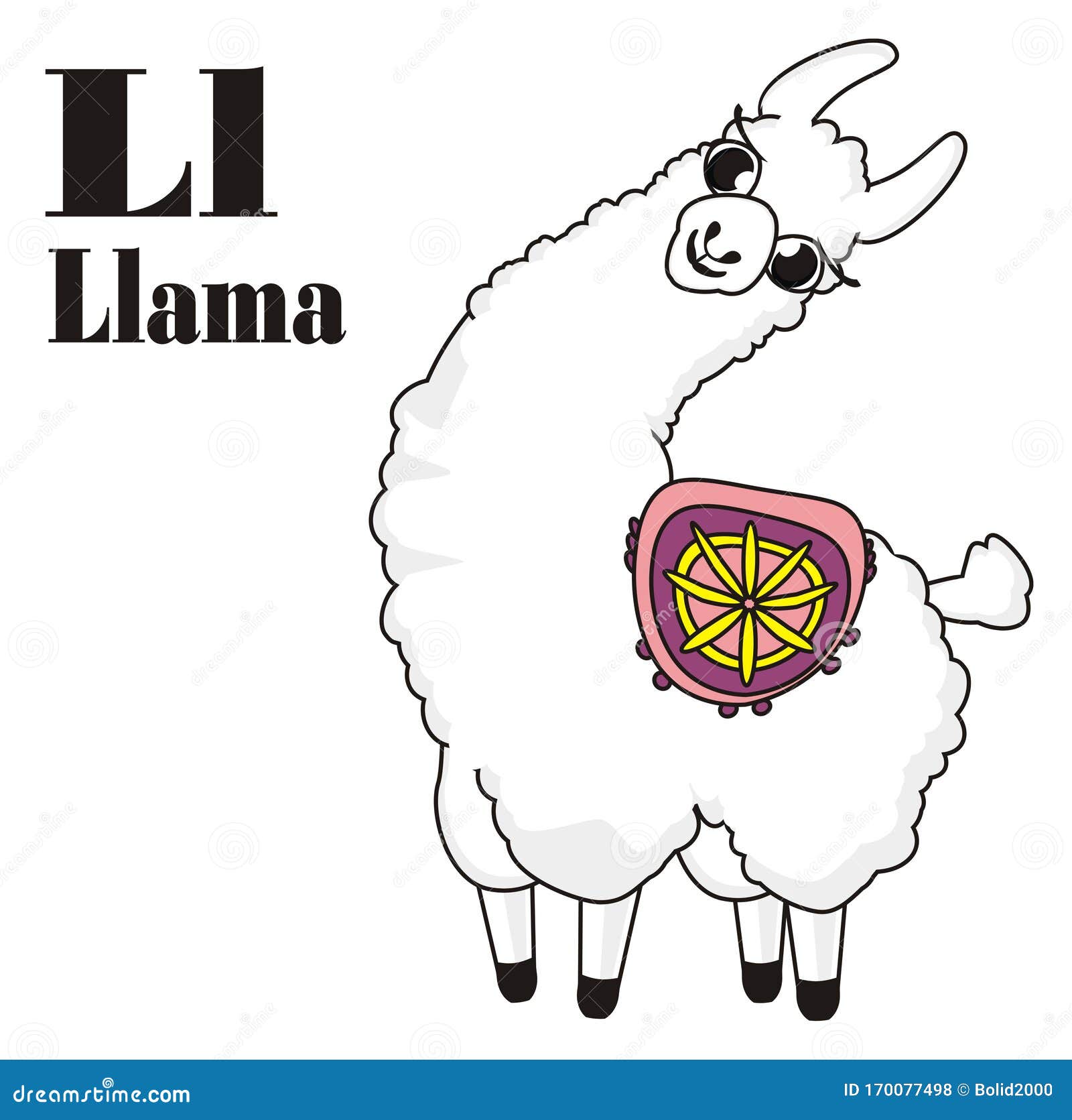 Llama and abc stock illustration. Illustration of cute - 170077498