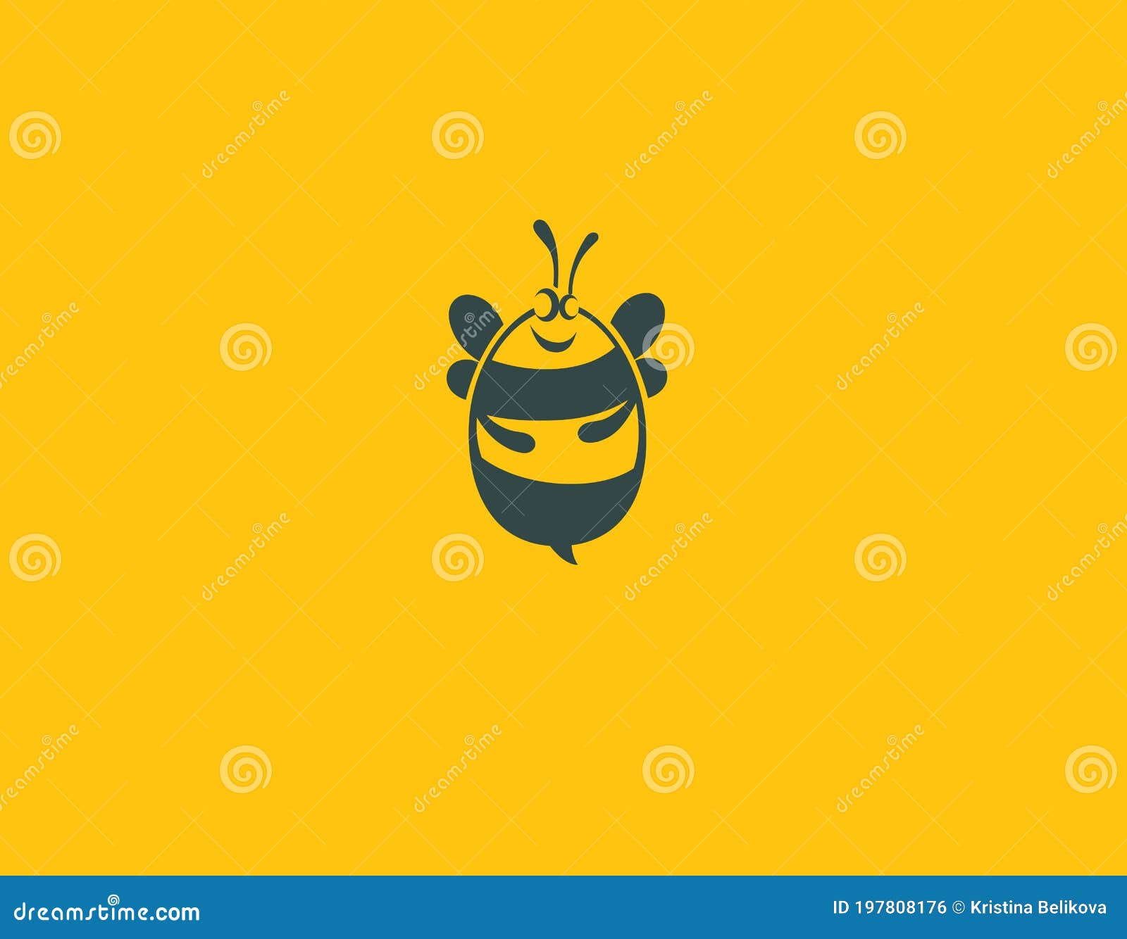 Funny Logo Character Bee Icon Honey Stock Vector - Illustration of luck ...