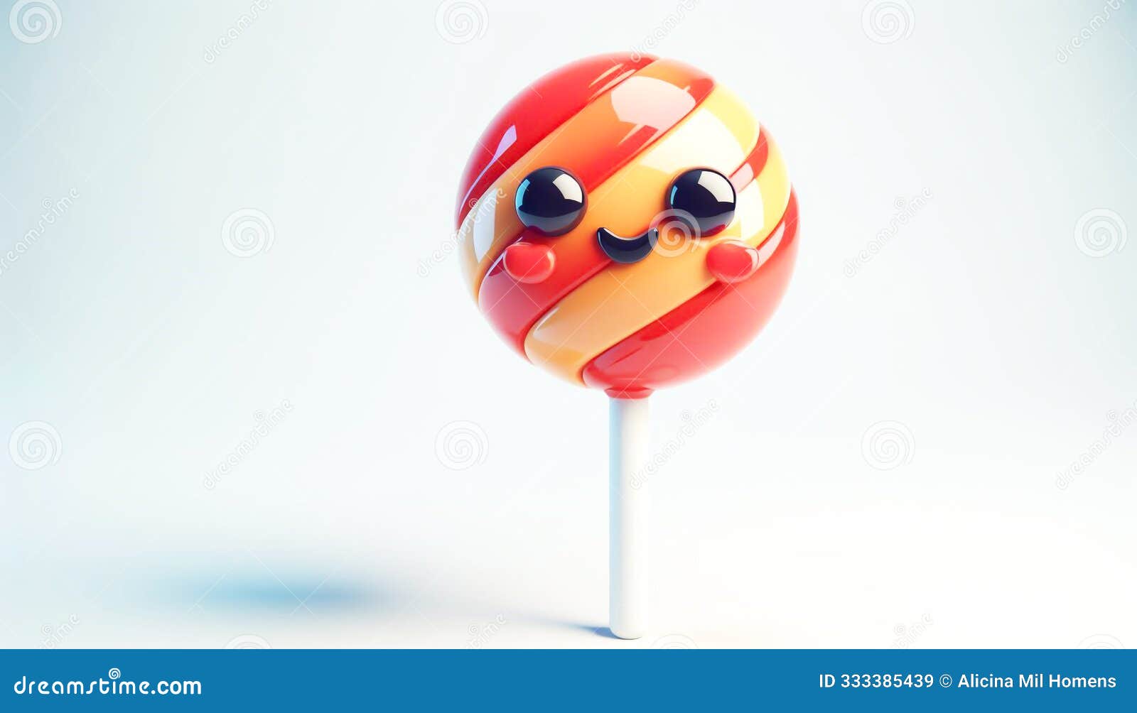 Funny Lollipop Cartoon Isolated On White Background Stock Photo ...
