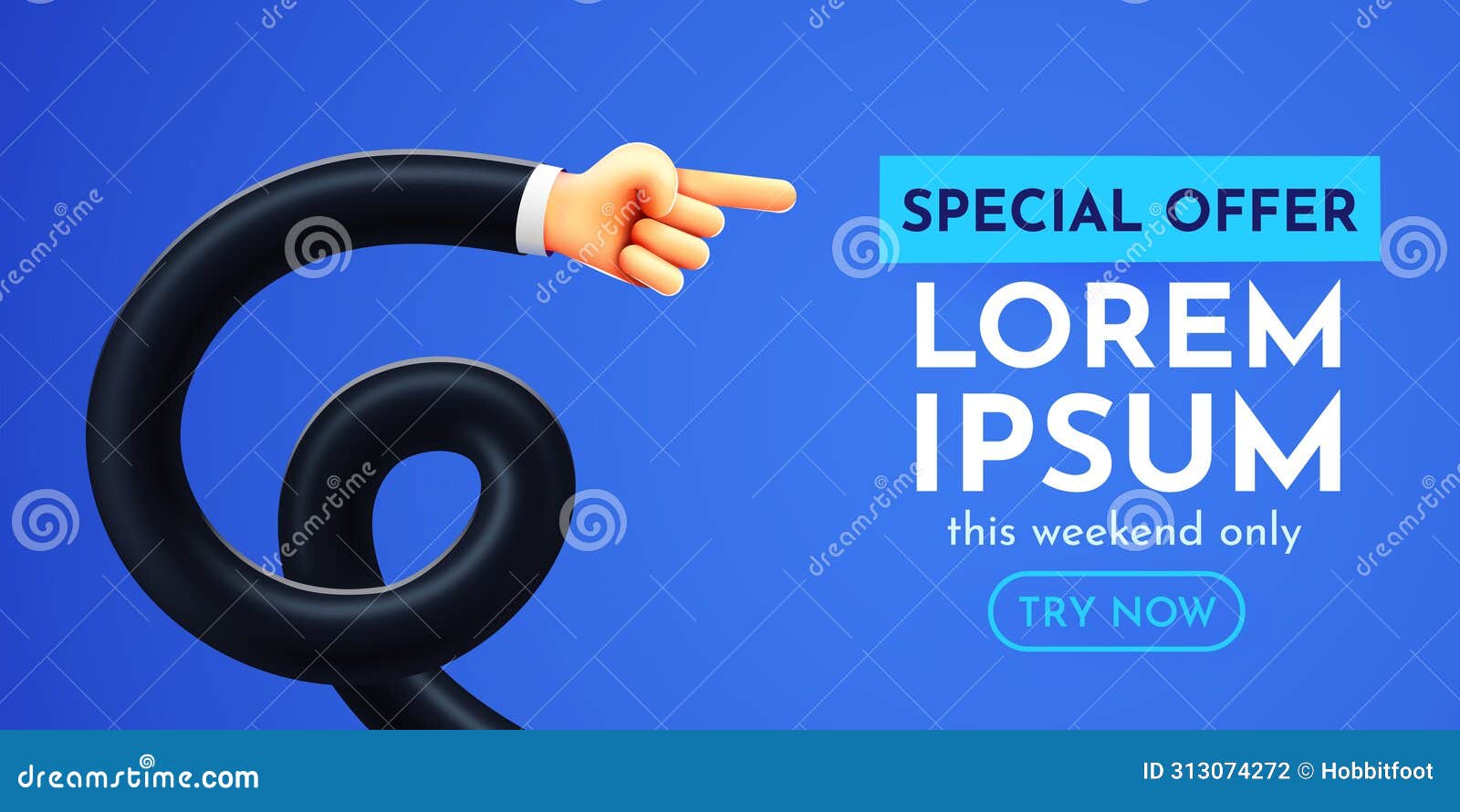 Funny Long Hand Points To Space for Text. Stock Vector - Illustration ...