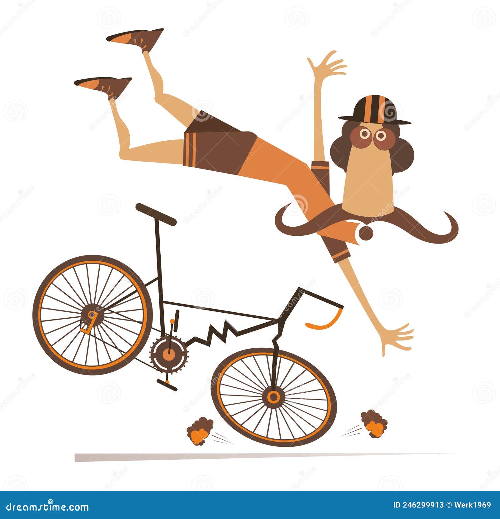 Man Falling From Bicycle Vector Illustration | CartoonDealer.com #100122586