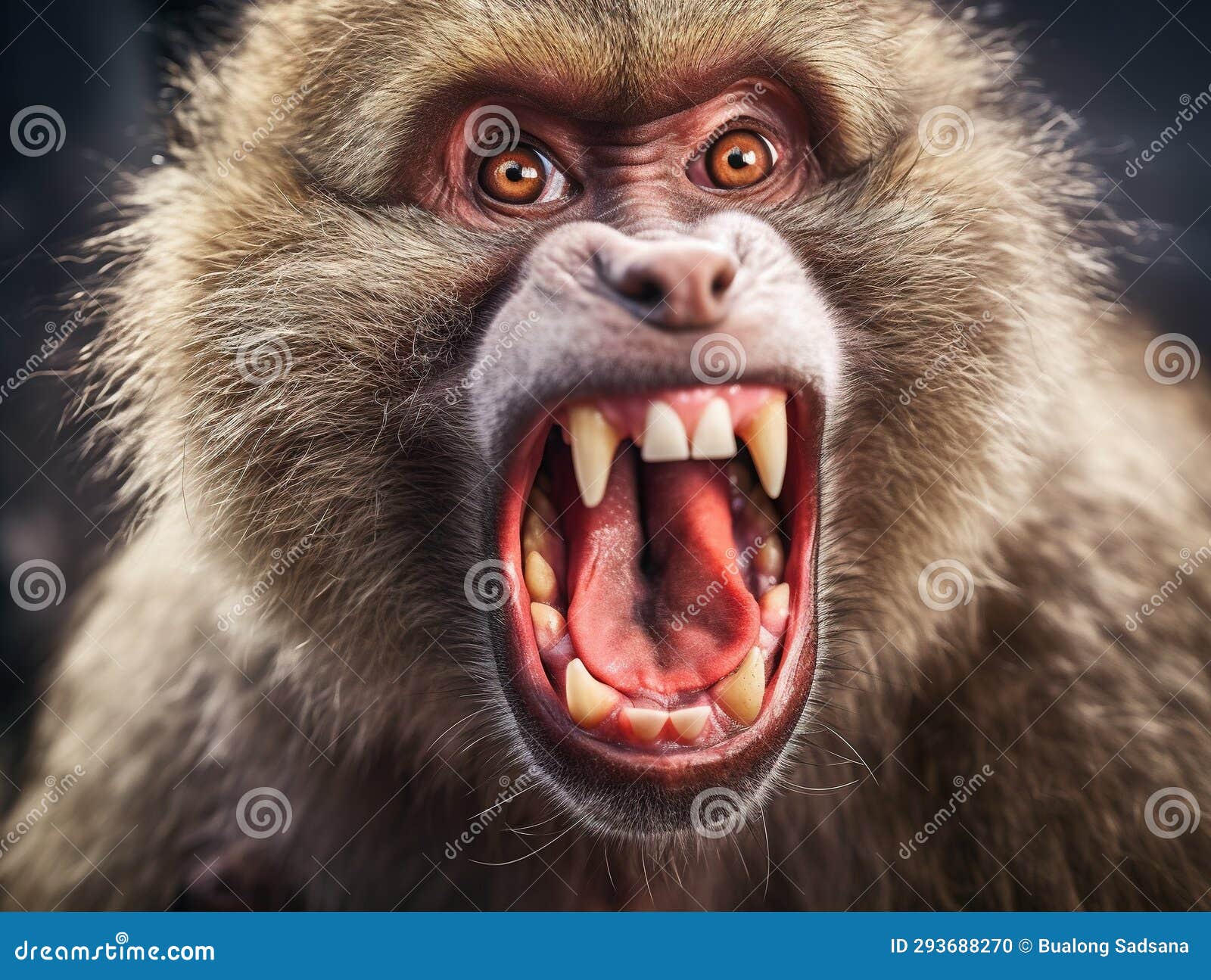 Funny looking baboon stock illustration. Illustration of monkey - 293688270