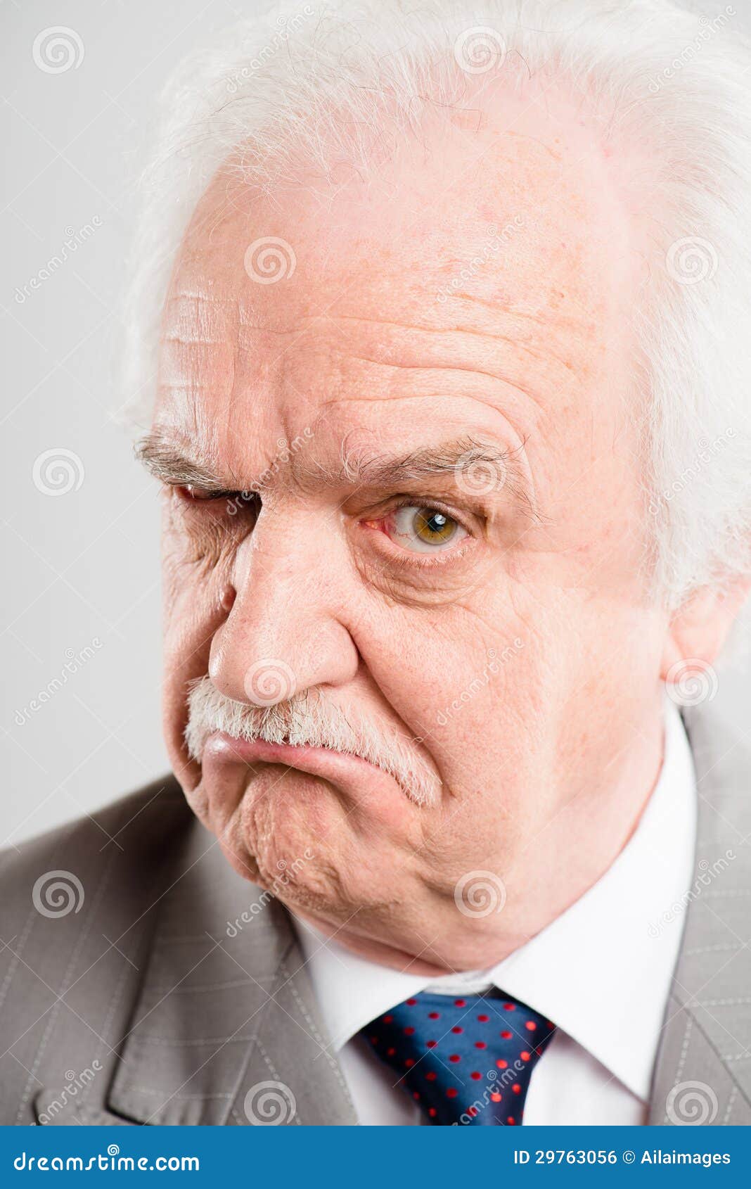 Funny Man Portrait Real People High Definition Grey Background Stock ...