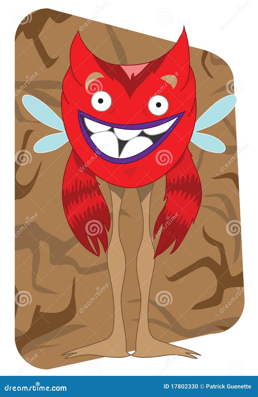Funny Looking Red Alien Monster with Wings Stock Vector - Illustration ...