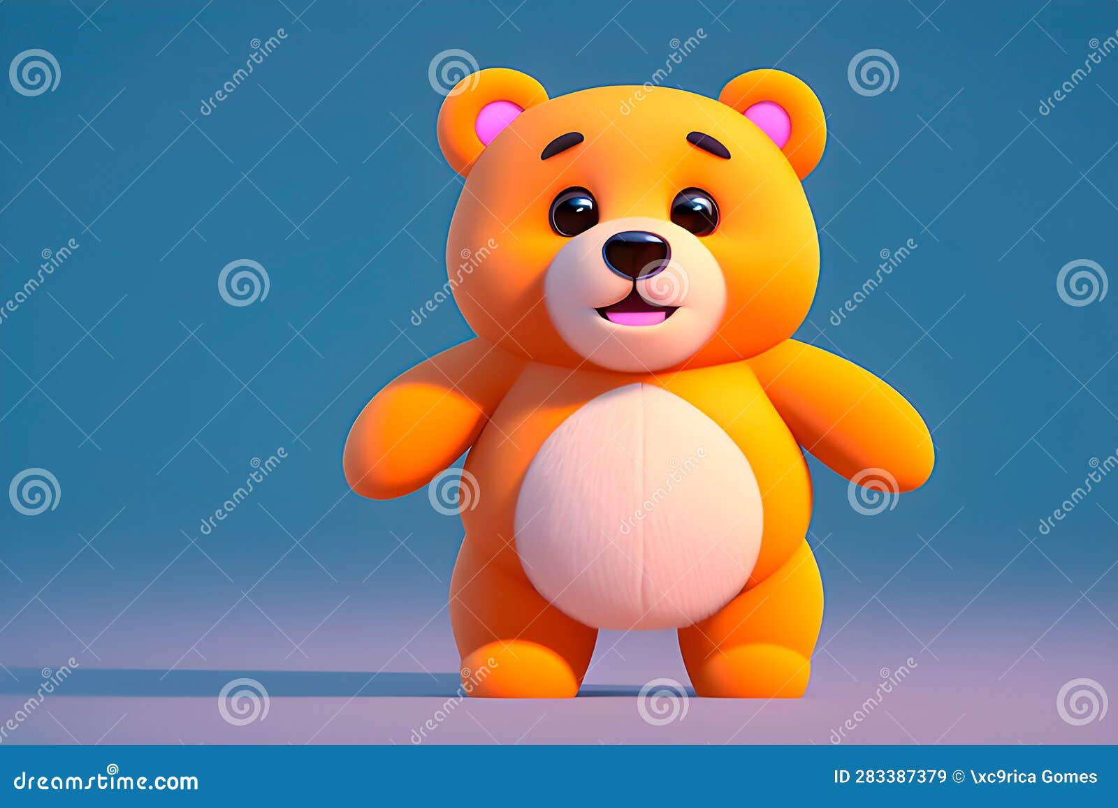 Funny Looking Tedy Bear on a Blue Background with Copy Space. Stock ...