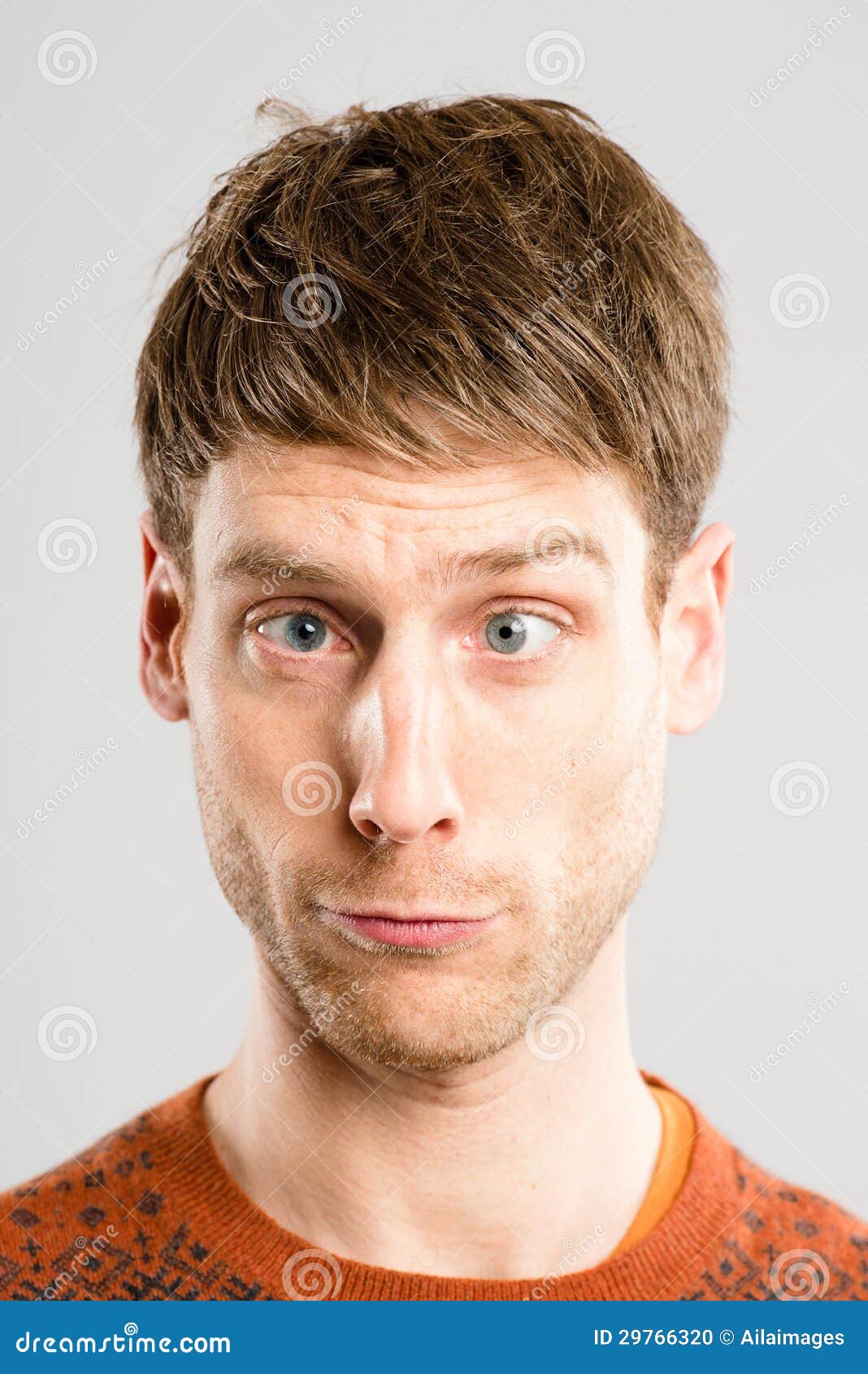 Funny Man Portrait Real People High Definition Grey Background Stock ...
