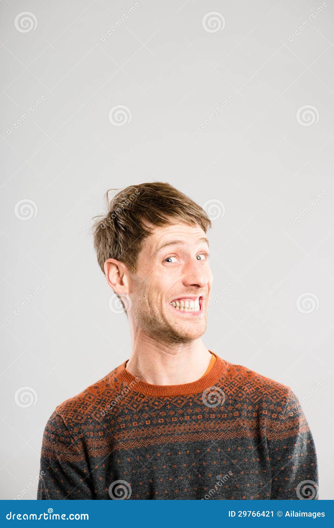 Funny Man Portrait Real People High Definition Grey Background Stock ...