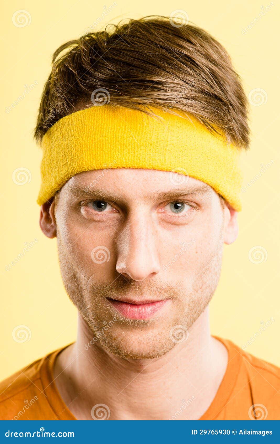 Funny Man Portrait Real People High Definition Yellow Background Stock ...
