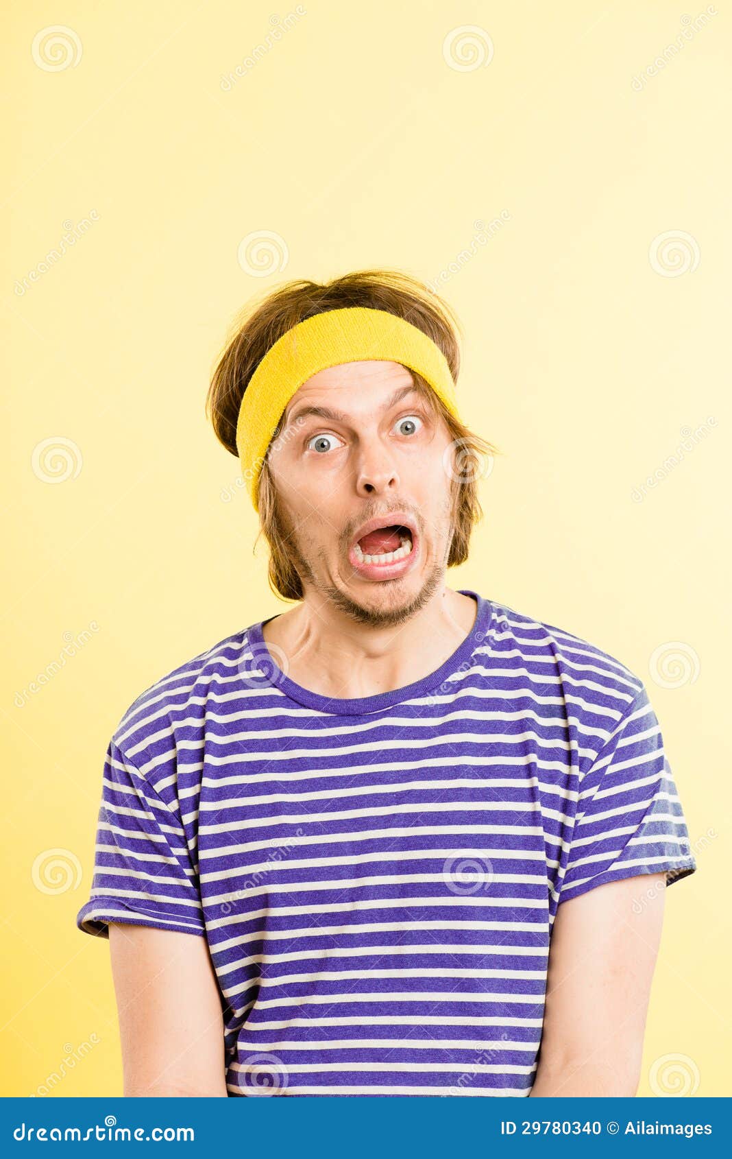 Funny Man Portrait Real People High Definition Yellow Background Stock ...