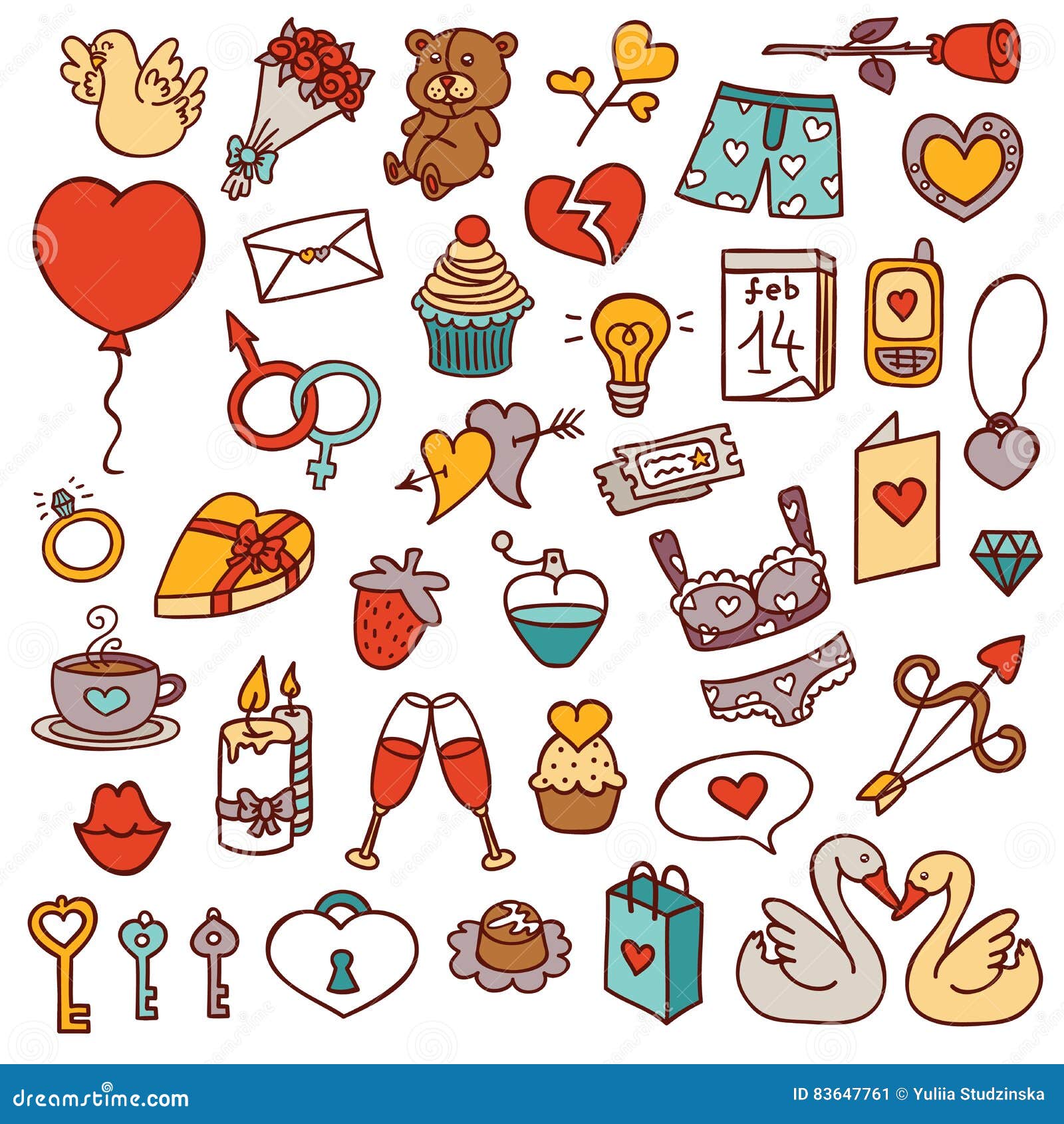 Funny love icons. stock vector. Illustration of goods - 83647761