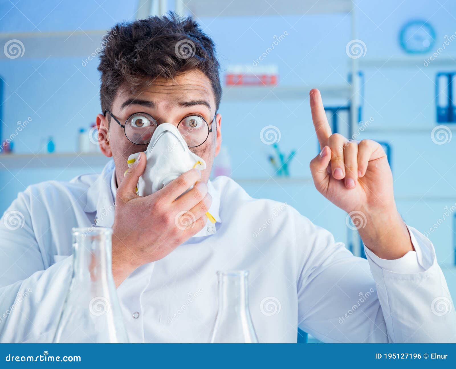 Laboratory Rat. Funny White Rat Mouse In Classroom. White Test Rat ...